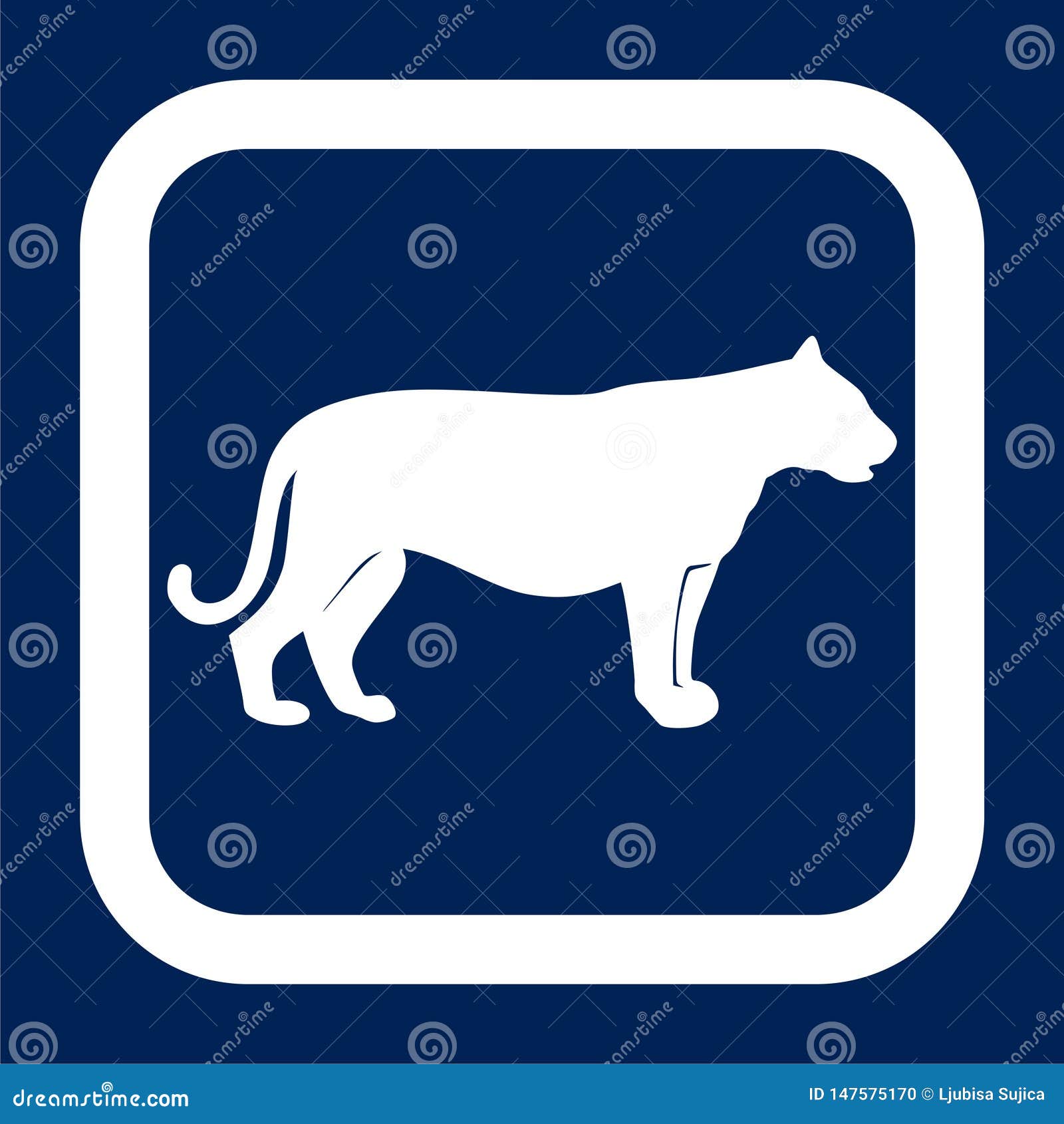 Pantera, Puma, Icono Salvaje Del Gato - Ejemplo Ilustración del Vector ...