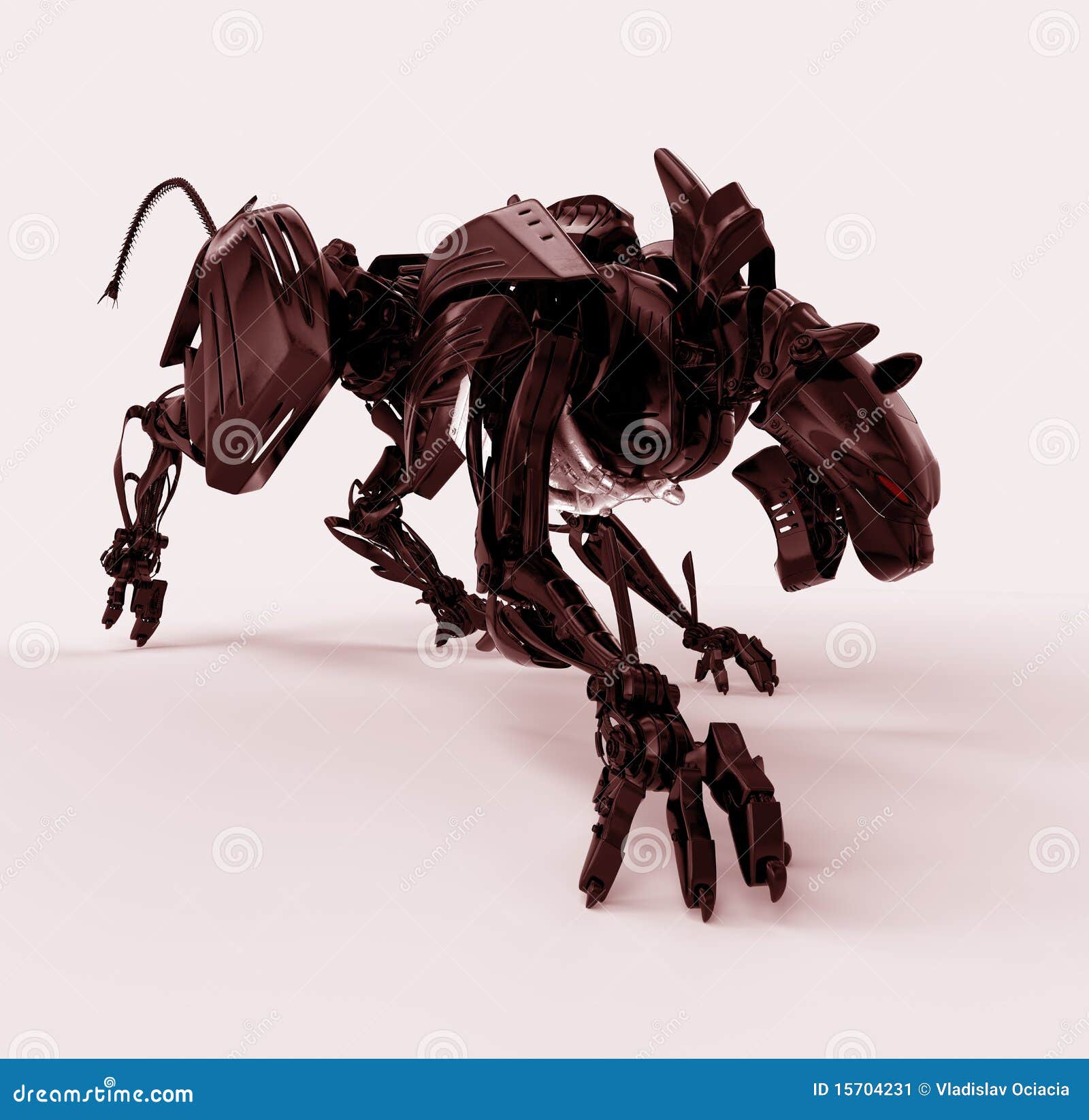 Pantera Roja Enojada Del Metal - Cyborg Stock de ilustración ...