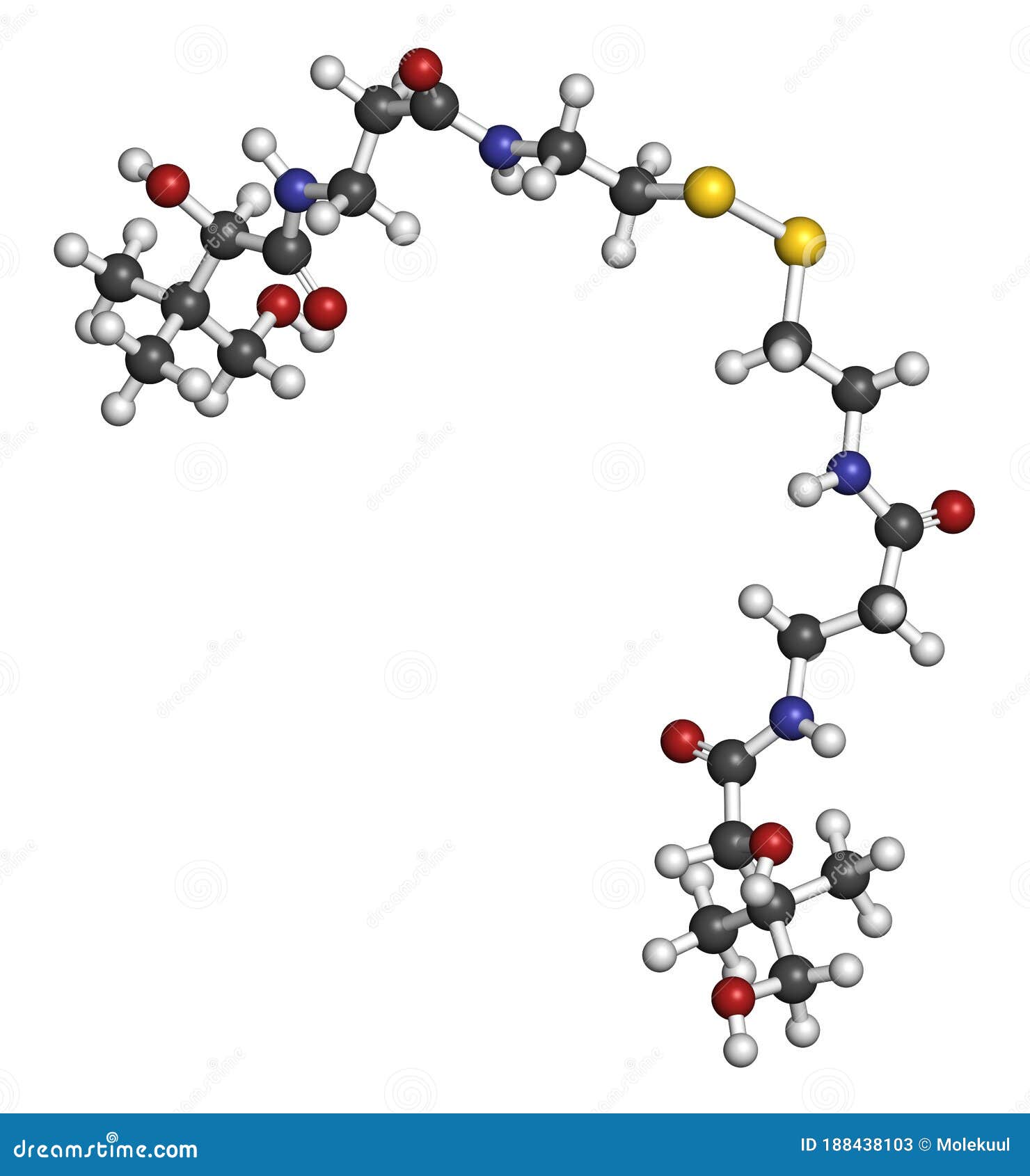 Pantethine (dimeric Vitamin B5) Molecule. 3D Rendering. Used In Dietary ...
