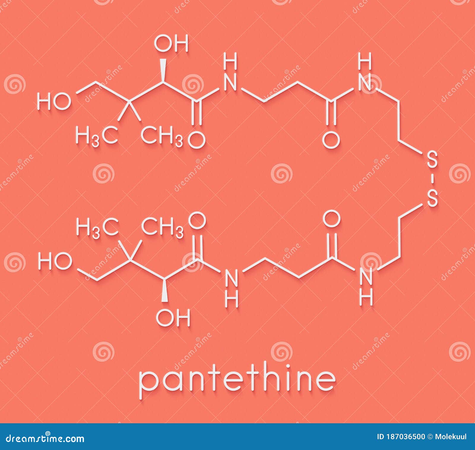 Pantethine Dimeric Vitamin B5 Molecule. Used In Dietary Supplements ...