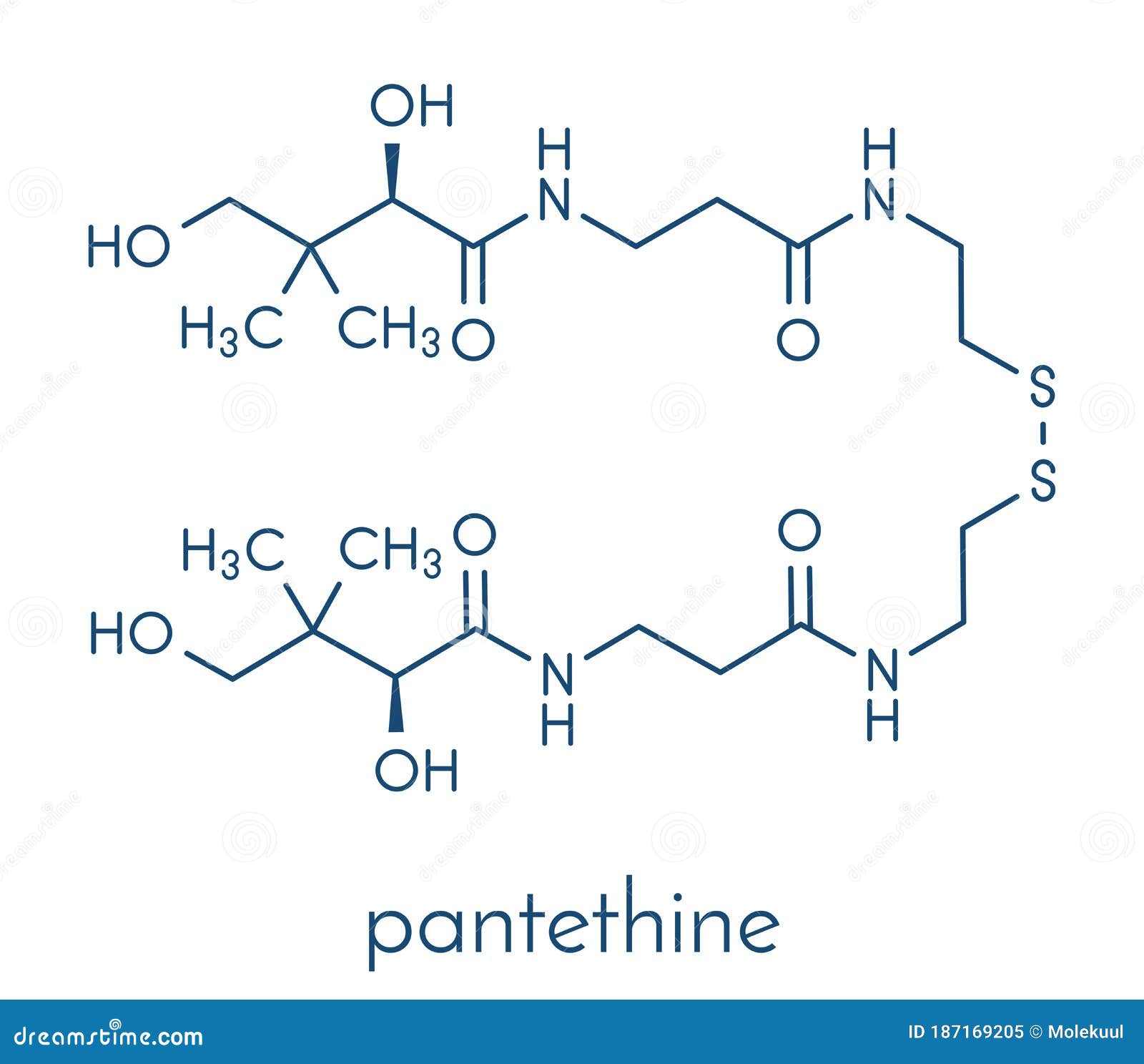 Pantethine Dimeric Vitamin B5 Molecule. Used in Dietary Supplements ...