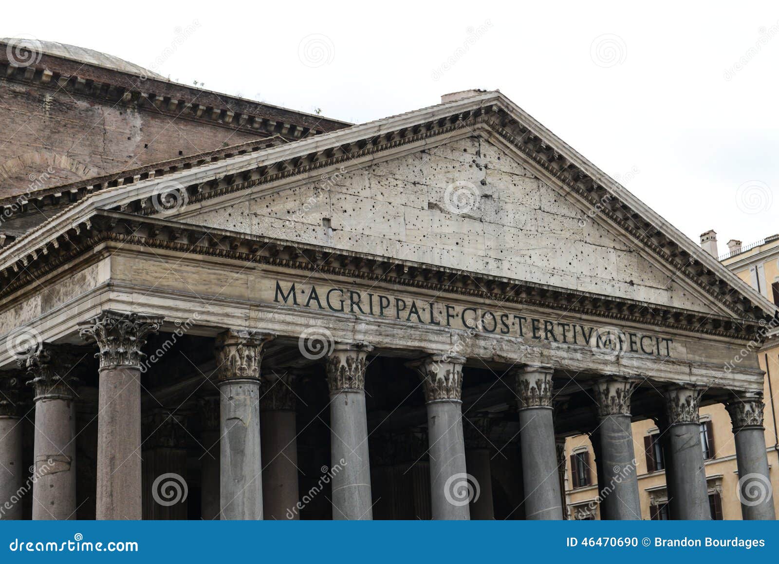 Pantheon of Agripa Pillars in Rome Stock Photo - Image of monument ...