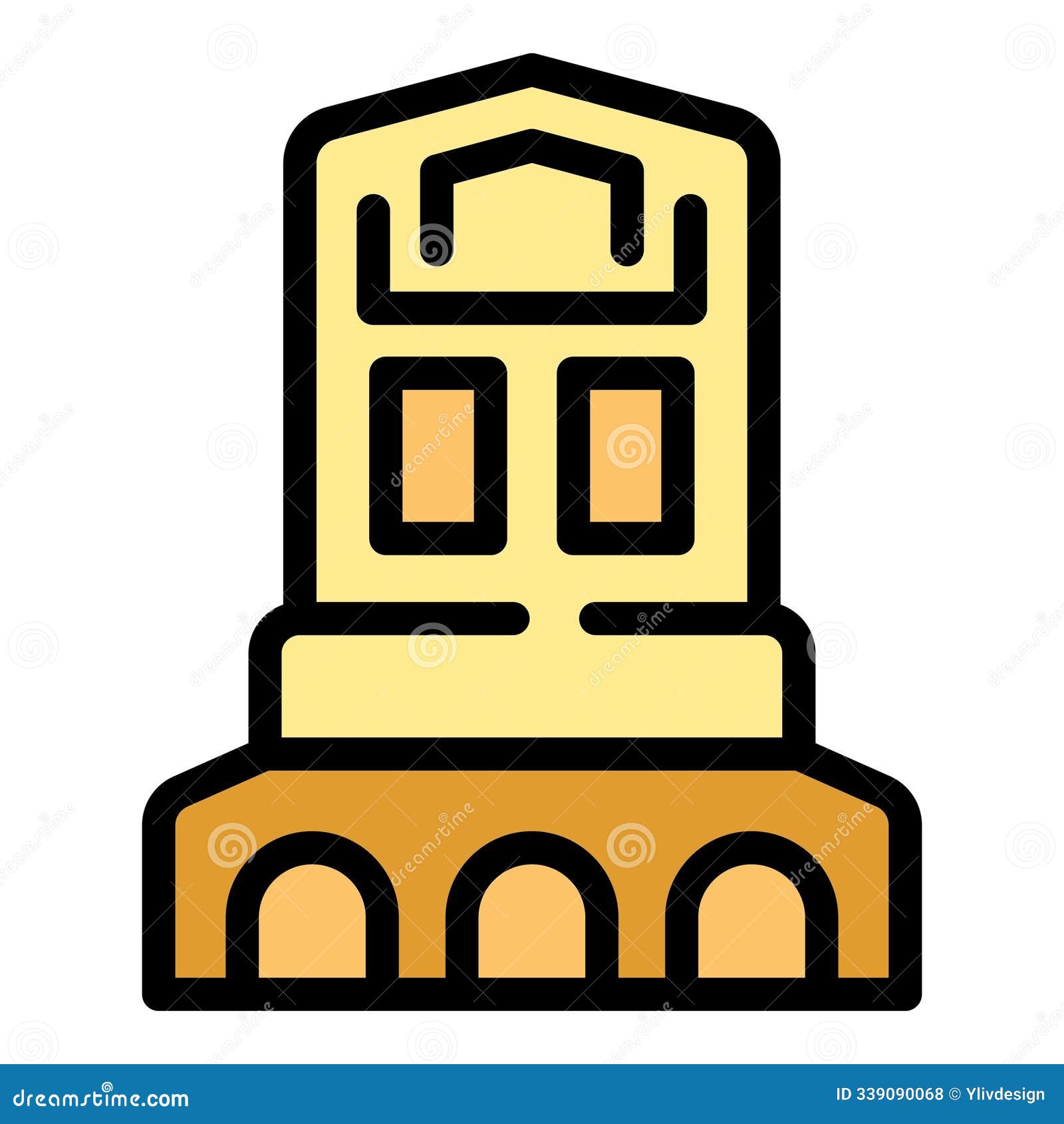 Pantheon Building Facade Standing Strong Icon Vector Outline Stock ...