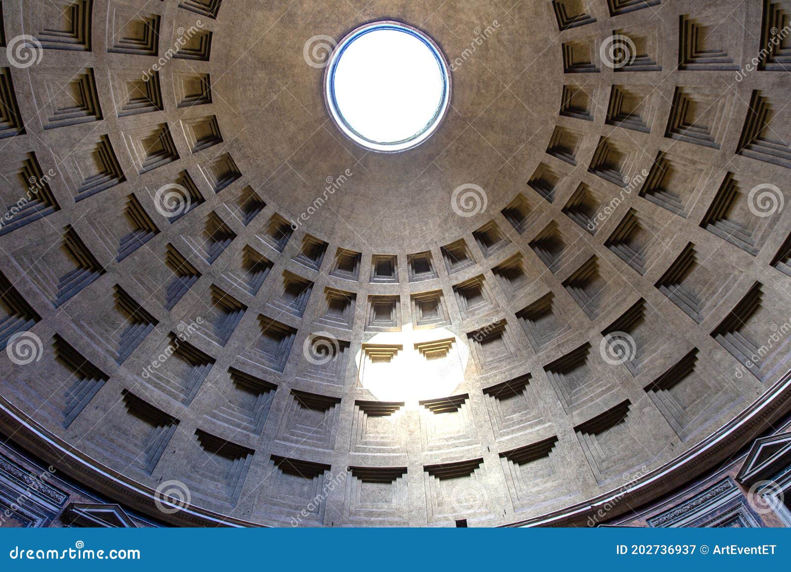 Pantheon Ceiling in Rome. editorial photography. Image of history ...