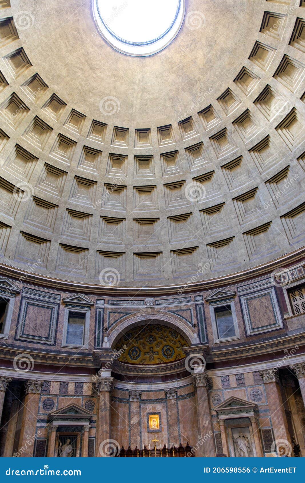 Pantheon Ceiling in Rome. editorial photo. Image of temple - 206598556