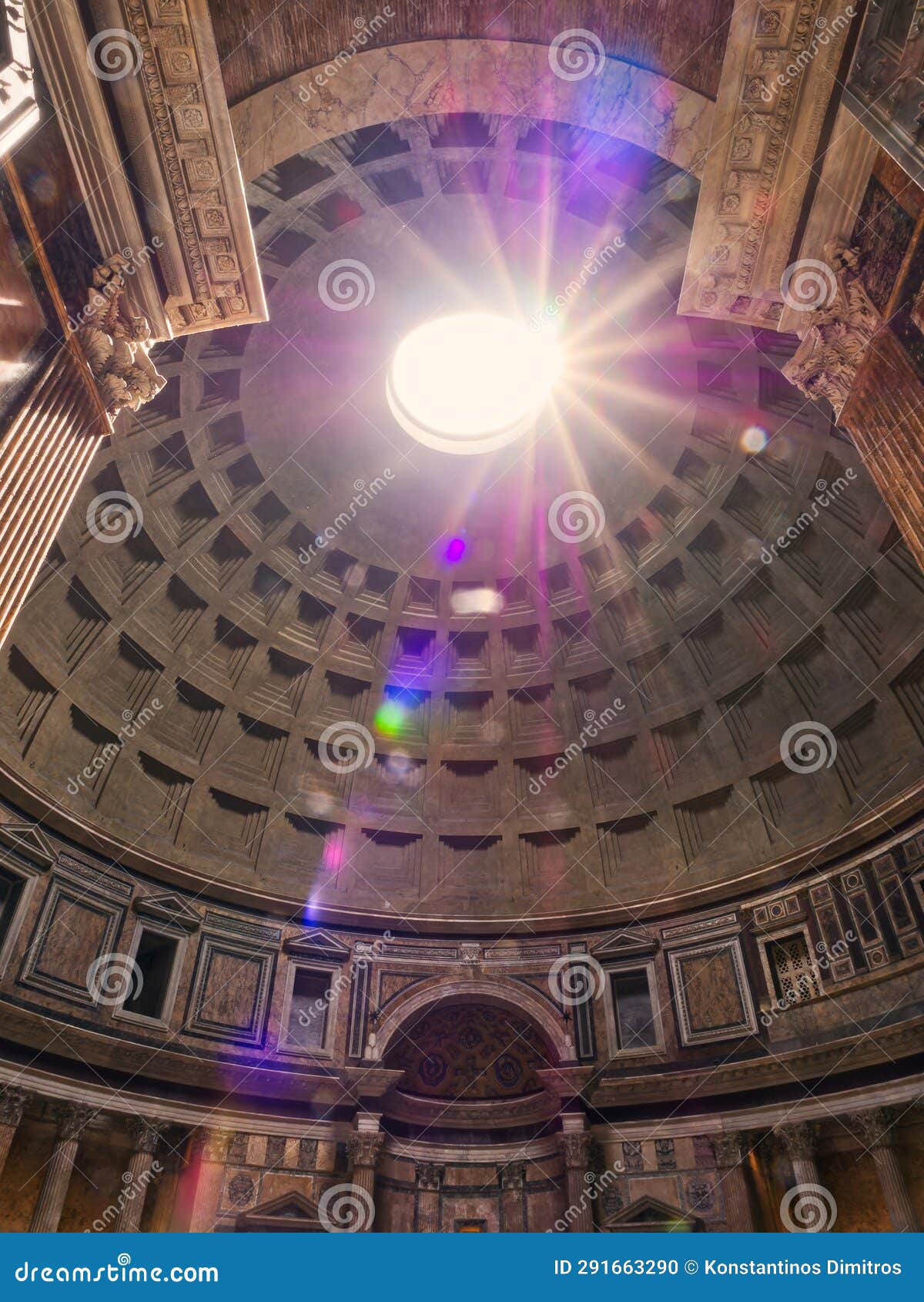 The Pantheon Dome Interior View, Rome, Italy Stock Photo - Image of ...