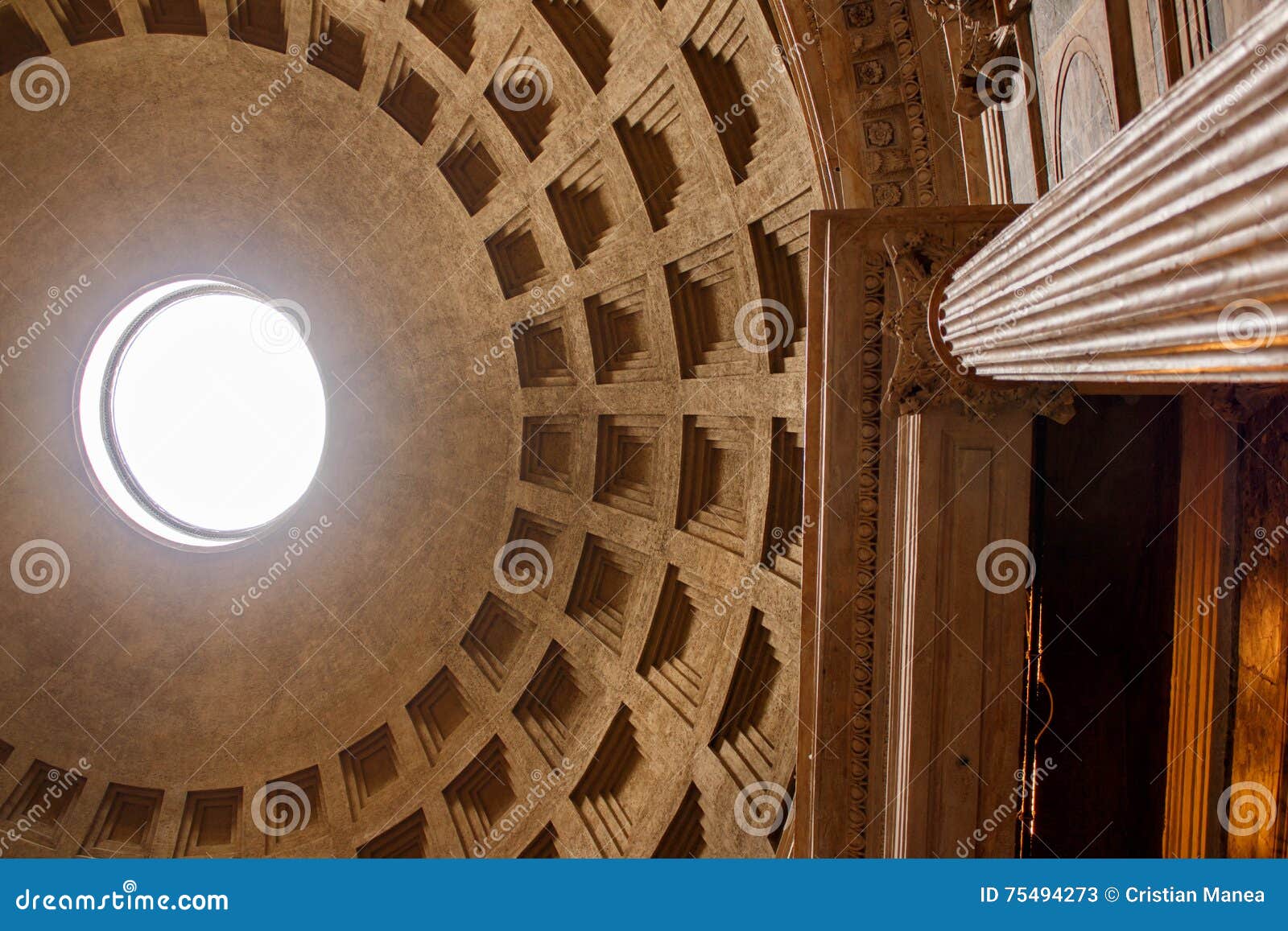 Pantheon Dome, Rome editorial stock photo. Image of archaeology - 75494273