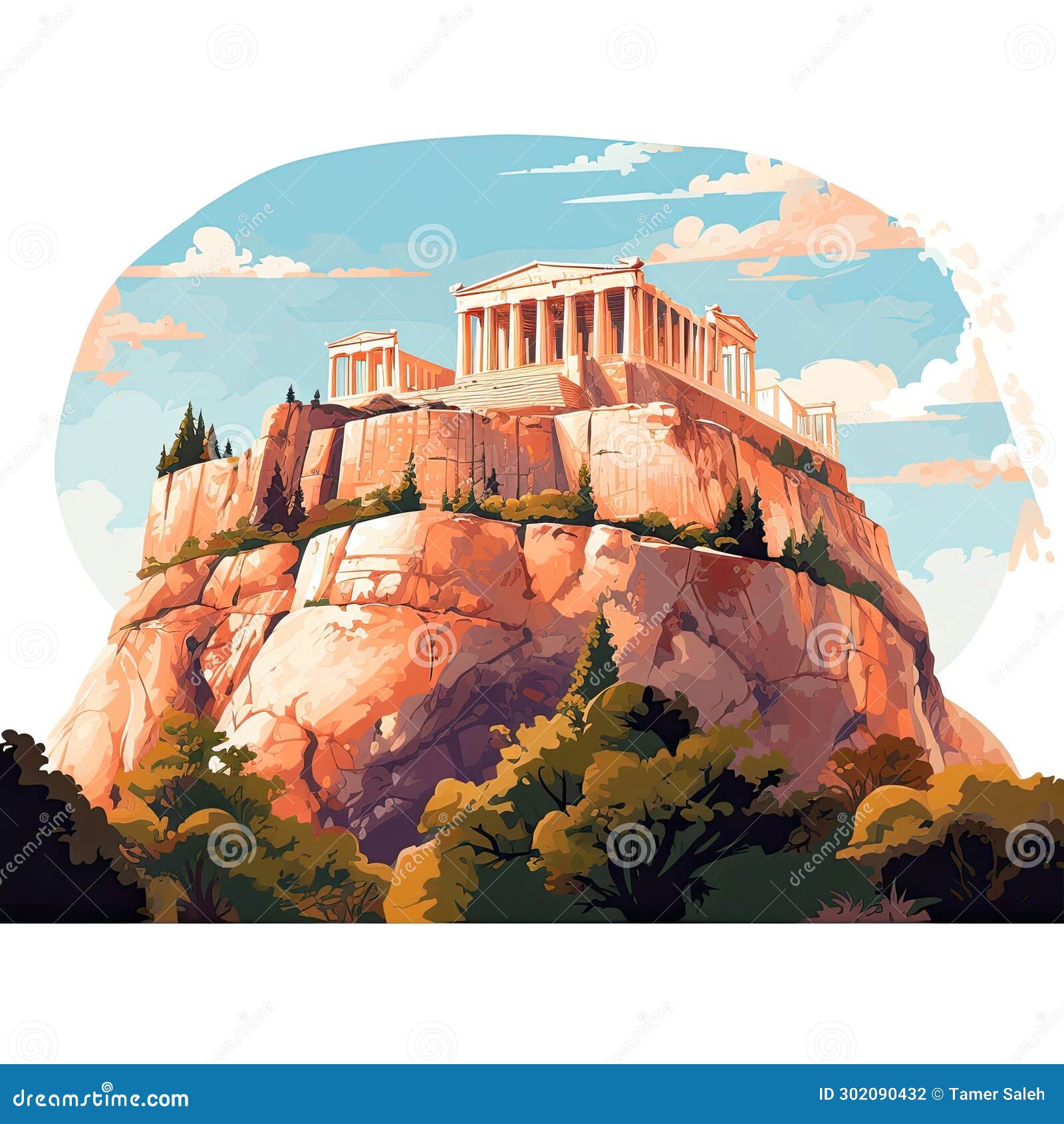 Pantheon landmark vector stock illustration. Illustration of pantheon ...