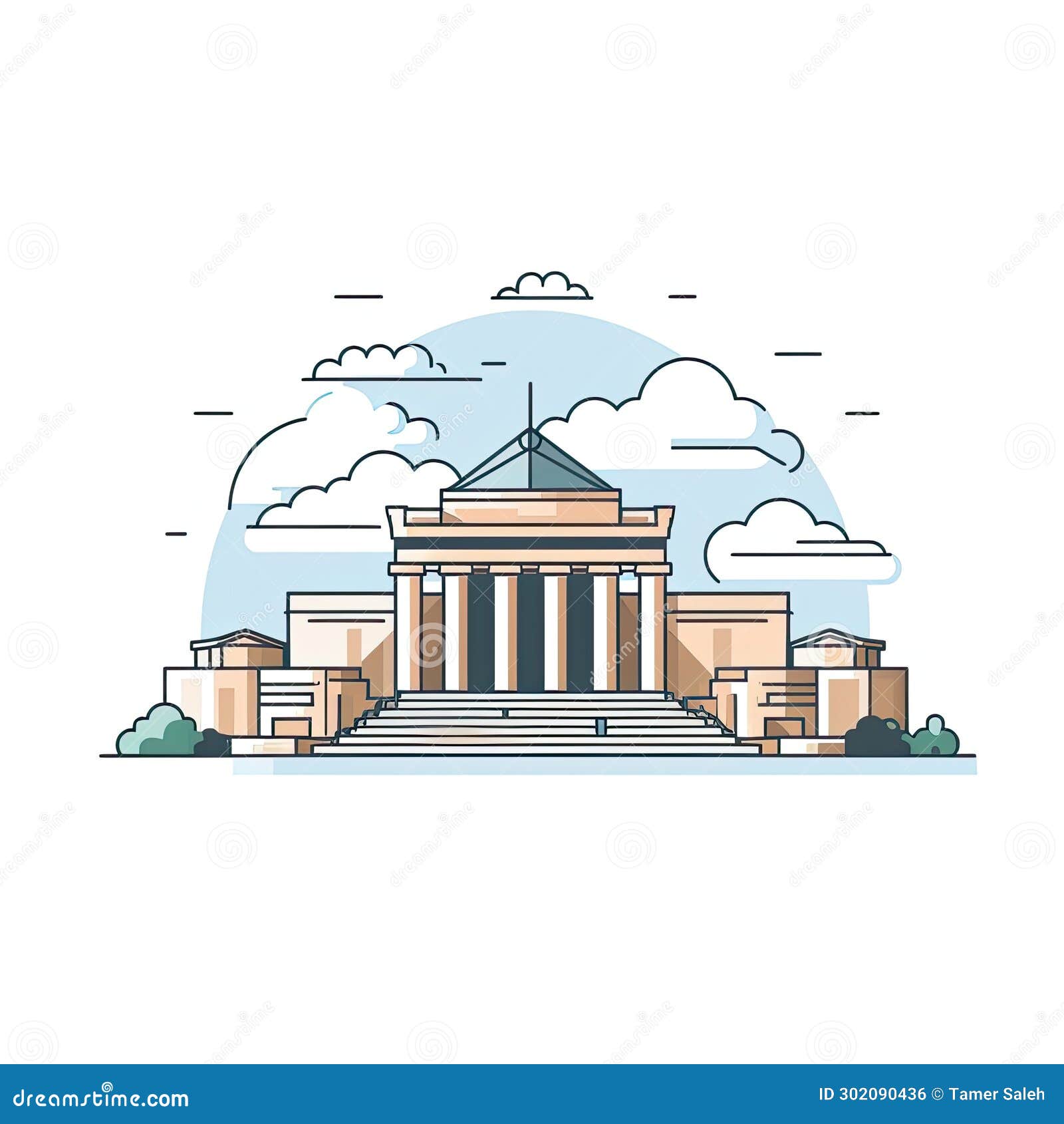 Pantheon landmark vector stock illustration. Illustration of ...