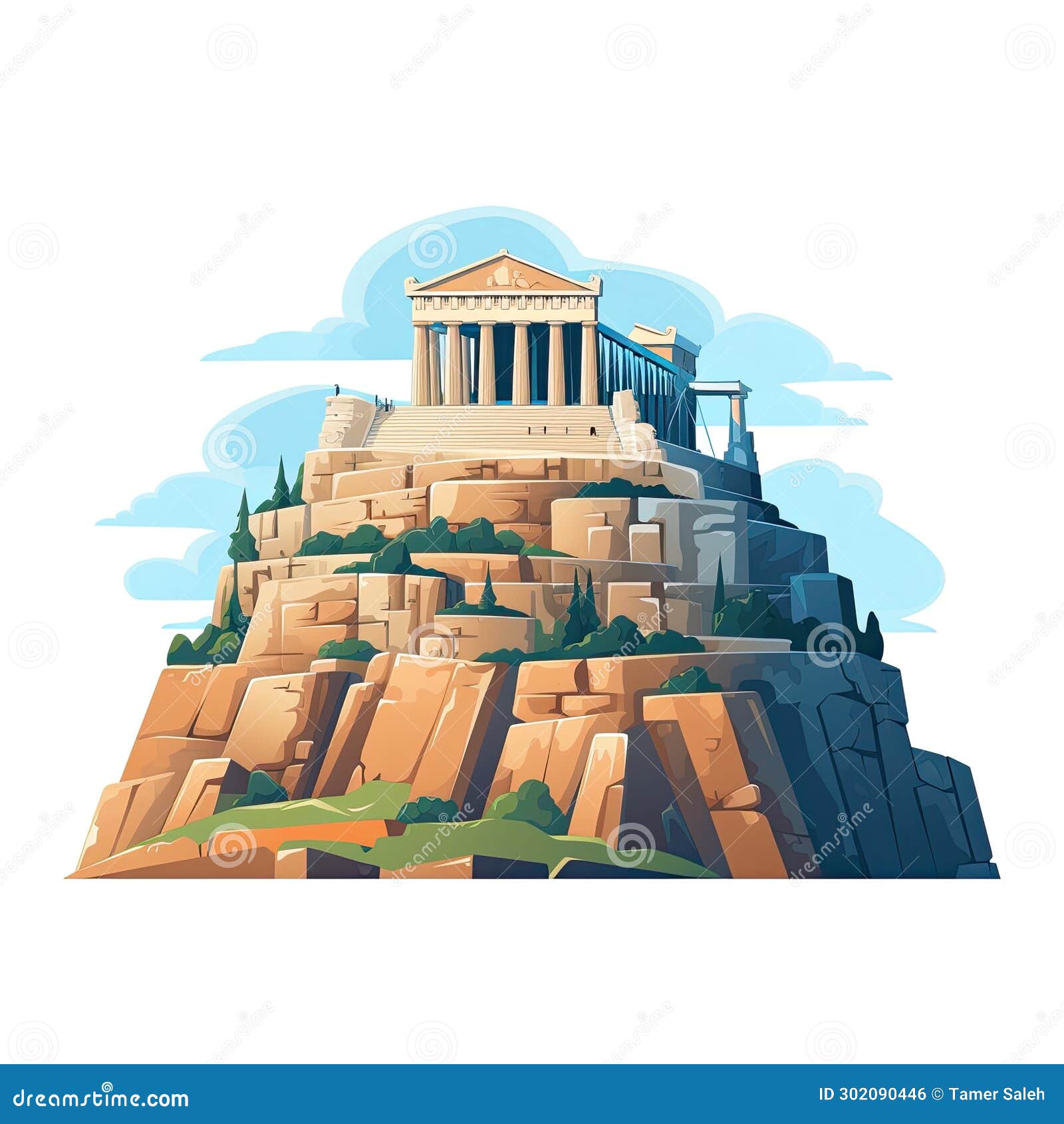 Pantheon landmark vector stock illustration. Illustration of temple ...