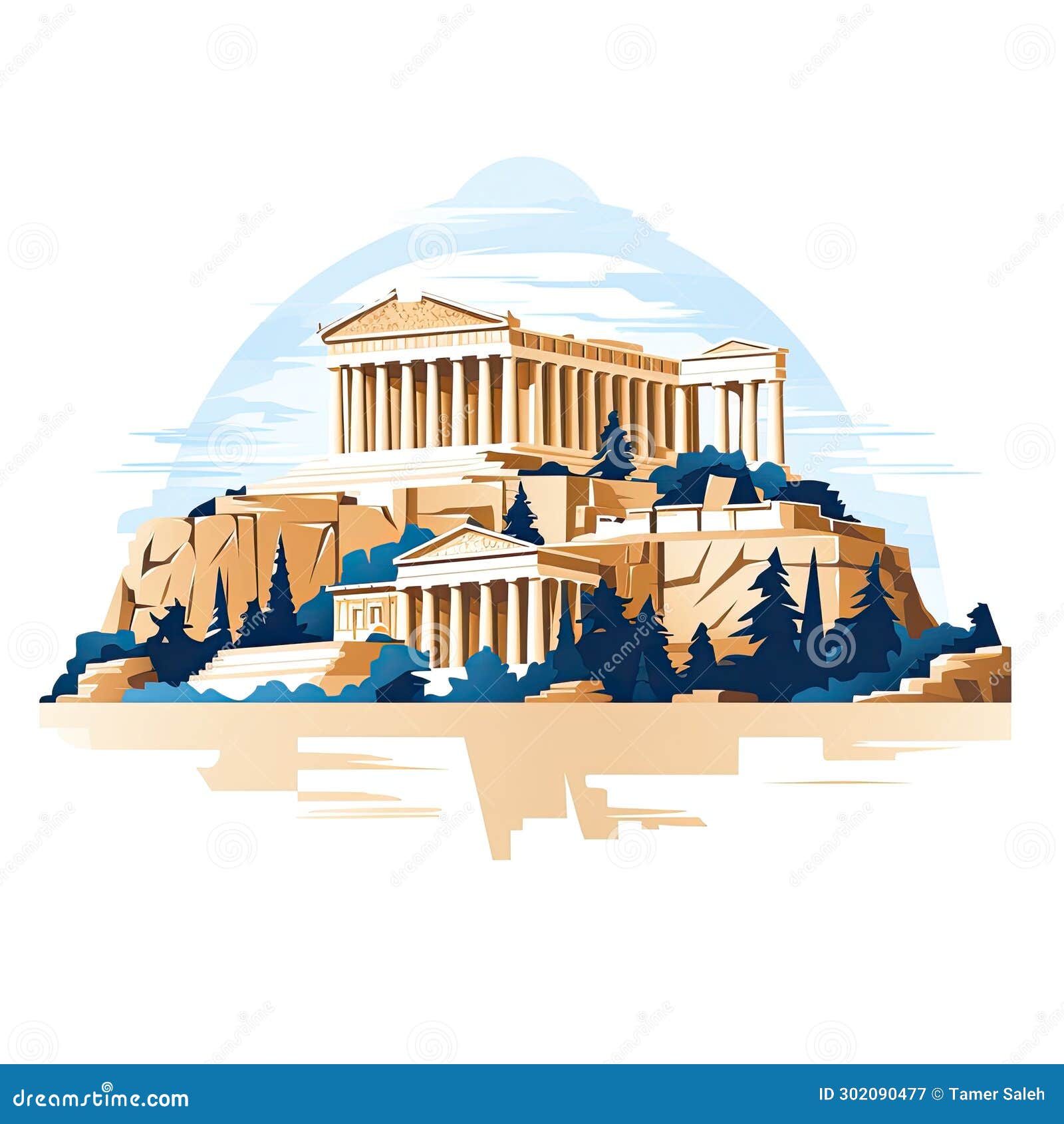 Pantheon landmark vector stock illustration. Illustration of structure ...