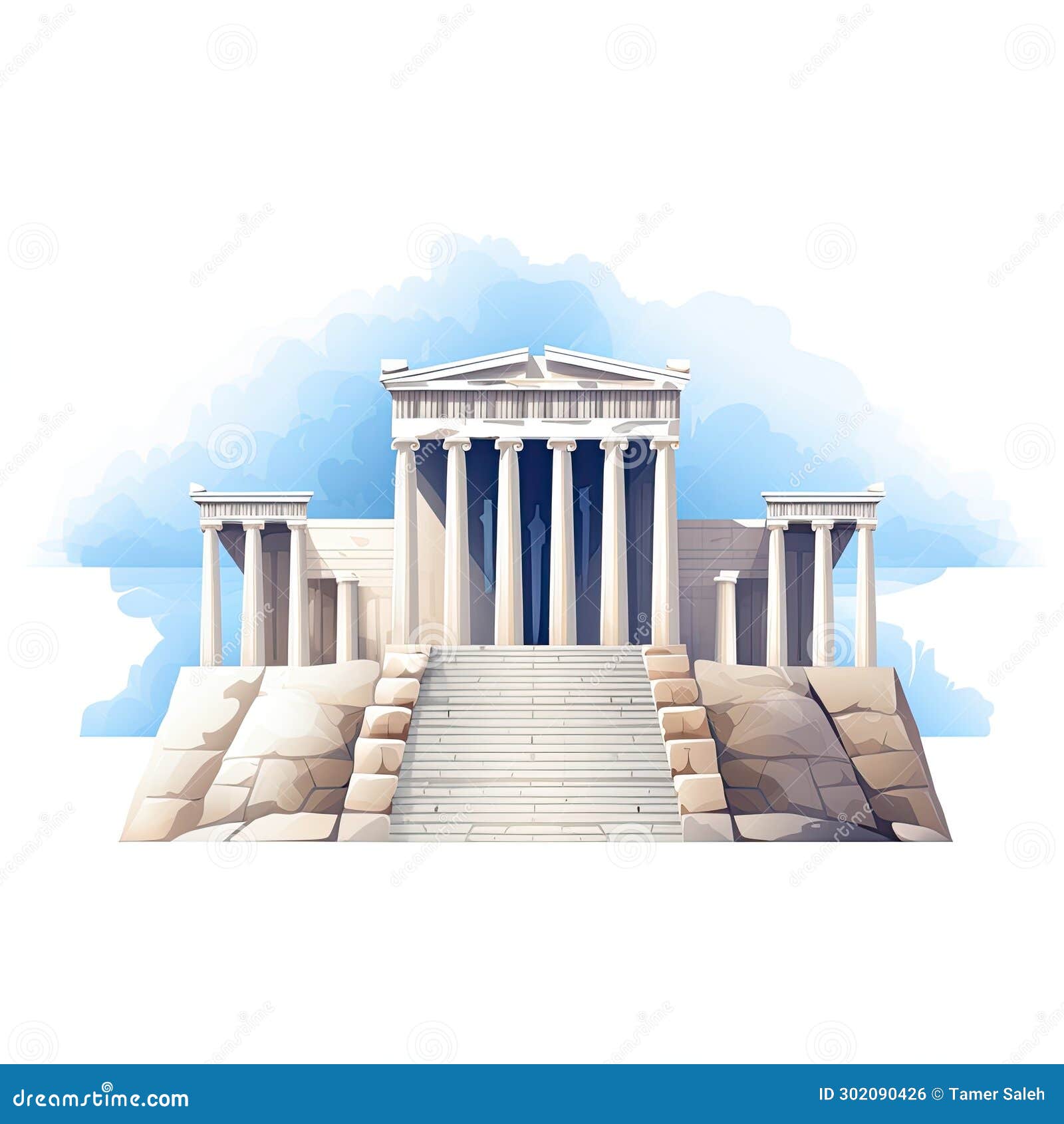Pantheon landmark vector stock illustration. Illustration of building ...
