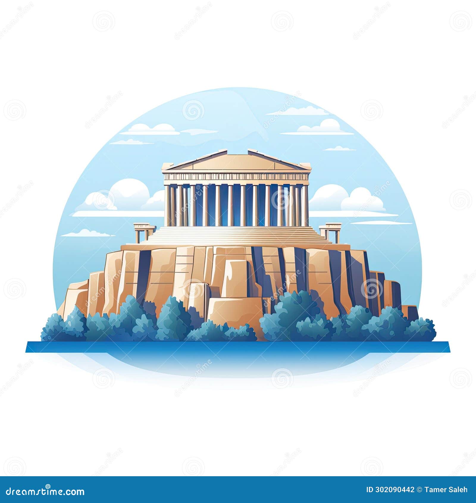 Pantheon landmark vector stock illustration. Illustration of empire ...