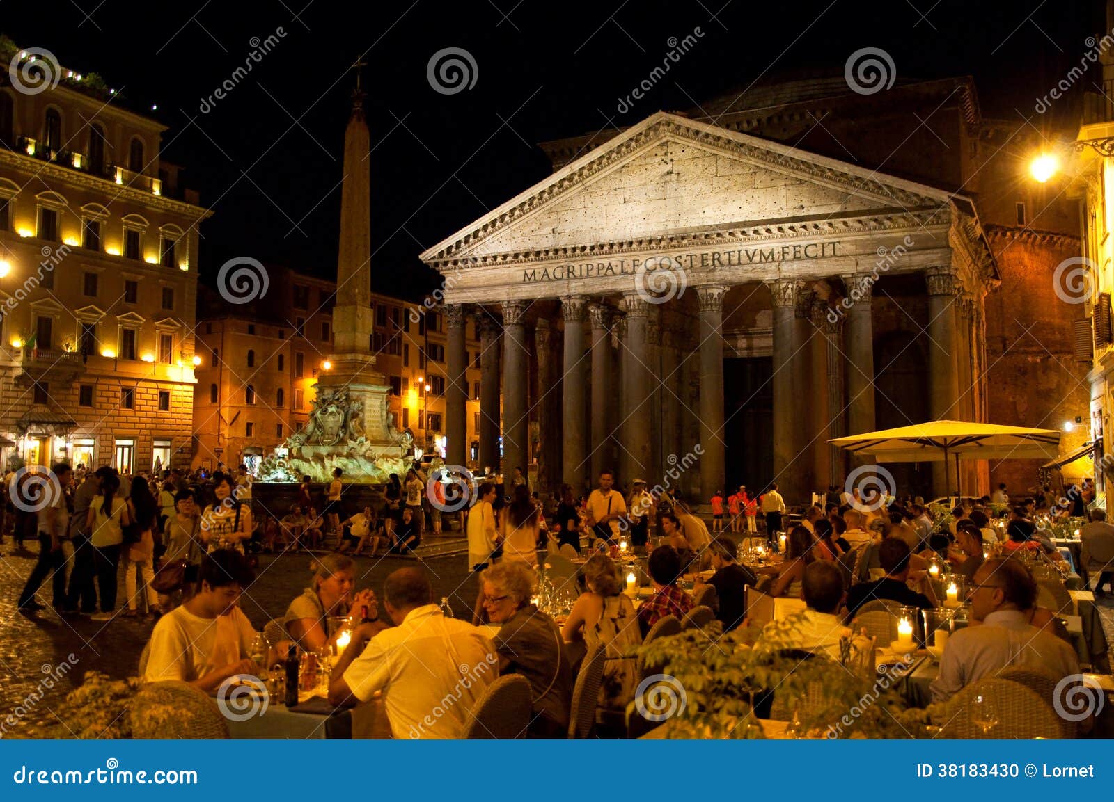 The Pantheon at Night on August 8, 2013 in Rome, Italy. Editorial Image ...
