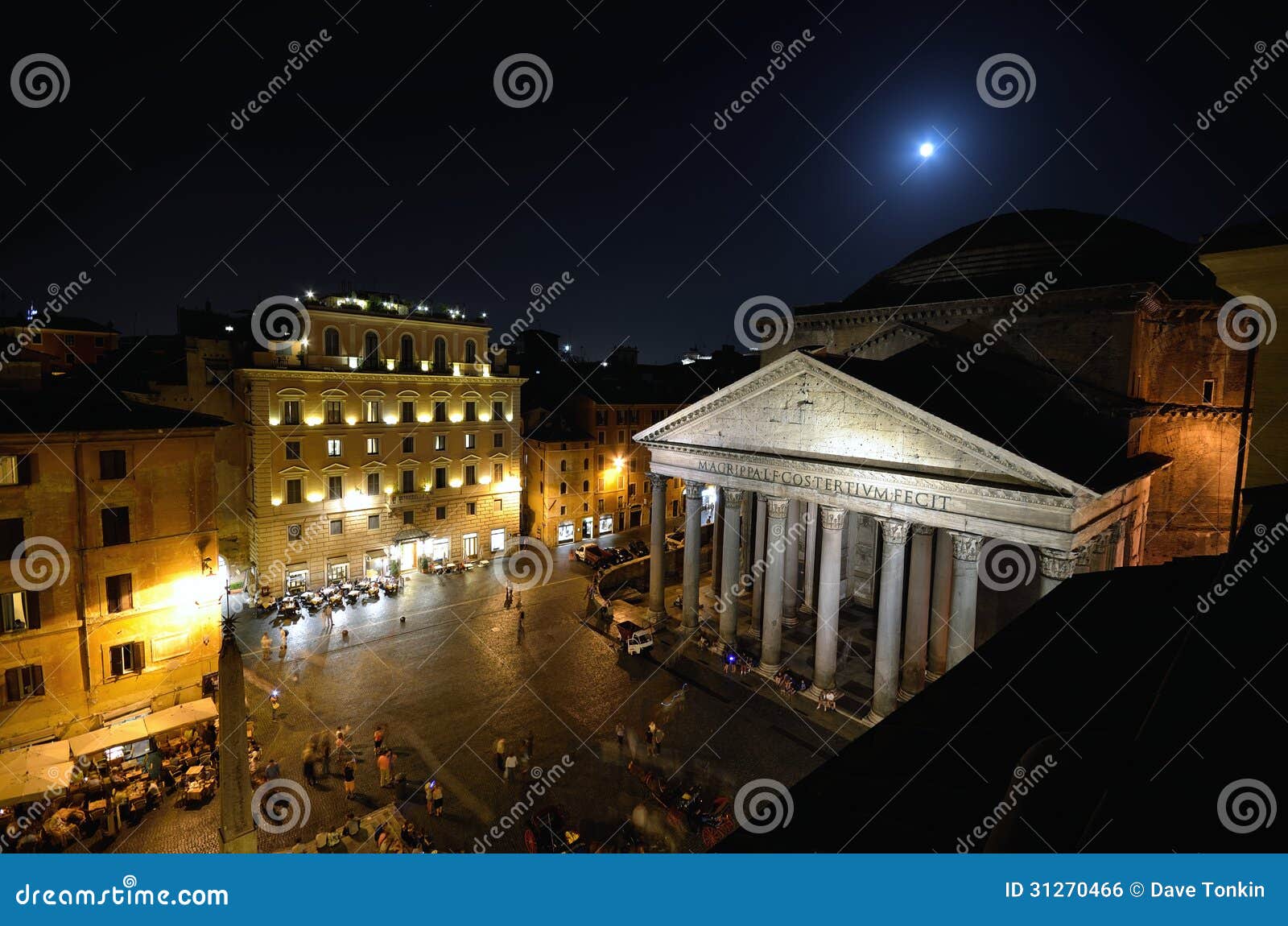 Pantheon at Night, Piazza Della Rotonda, Rome Stock Photo - Image of ...