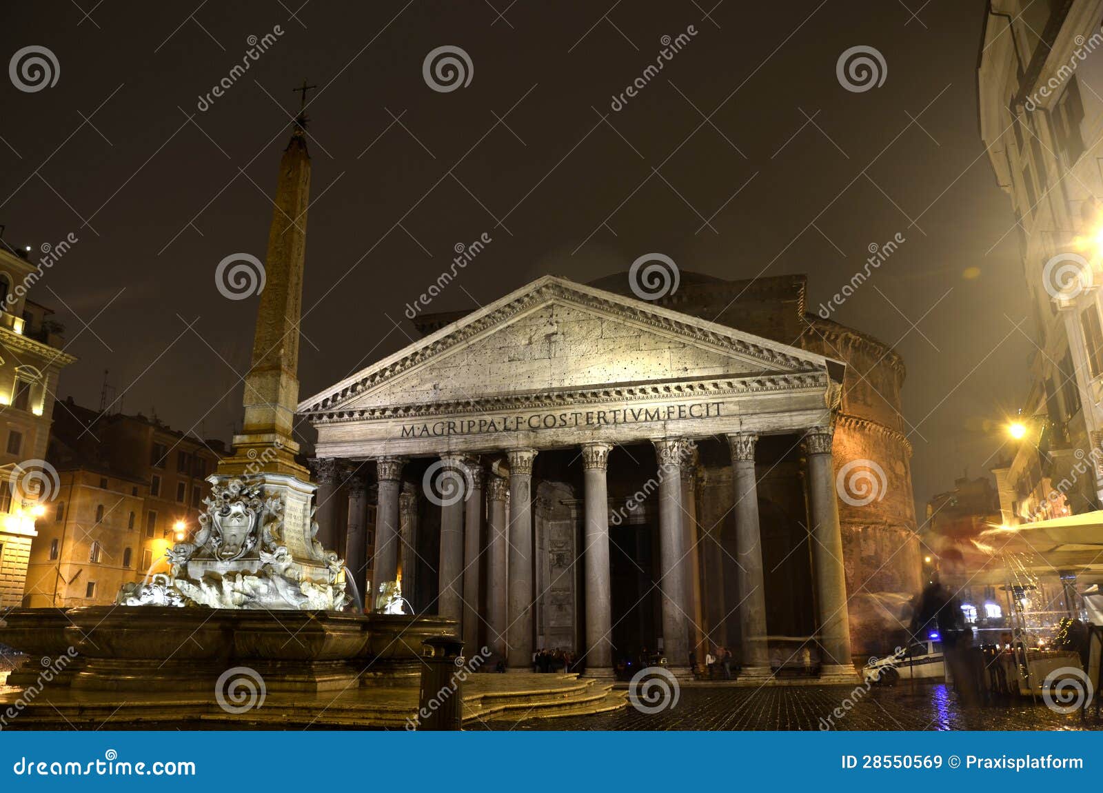 Pantheon at Night, Rome stock image. Image of column - 28550569
