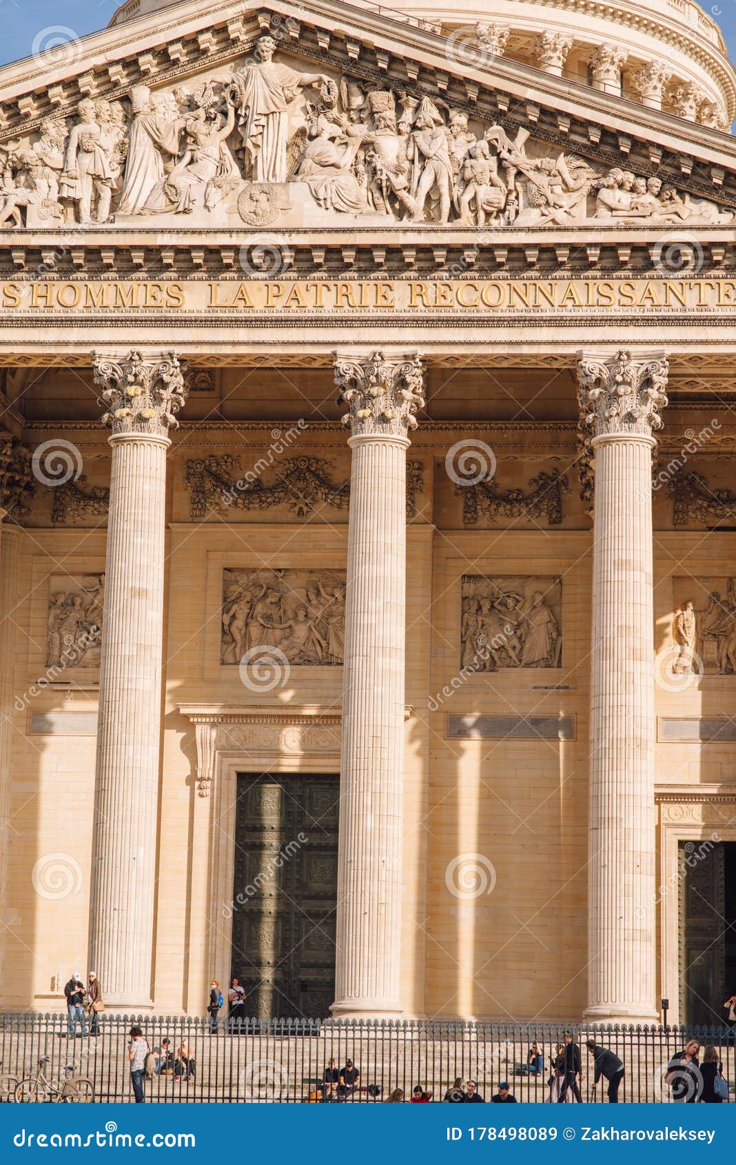 Pantheon Paris, View of the Central Facade Editorial Stock Image ...