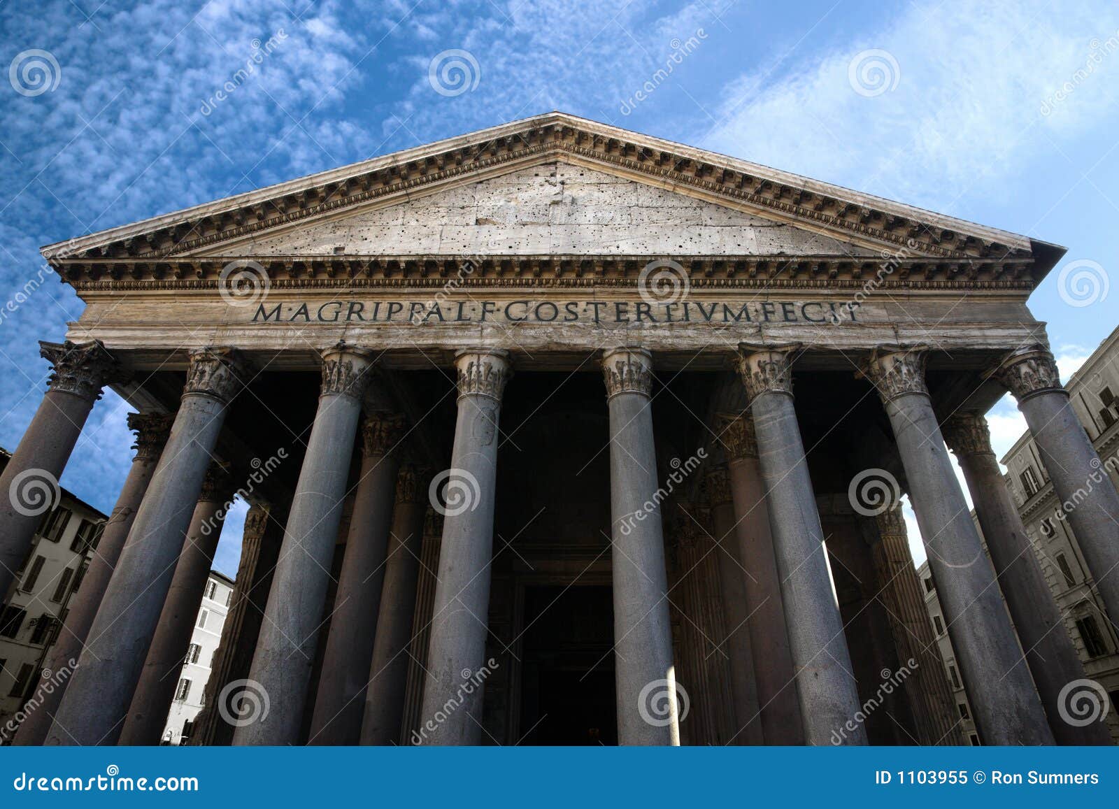 Pantheon In Rome, Italy. Front View Of Portico With Classical Columns ...