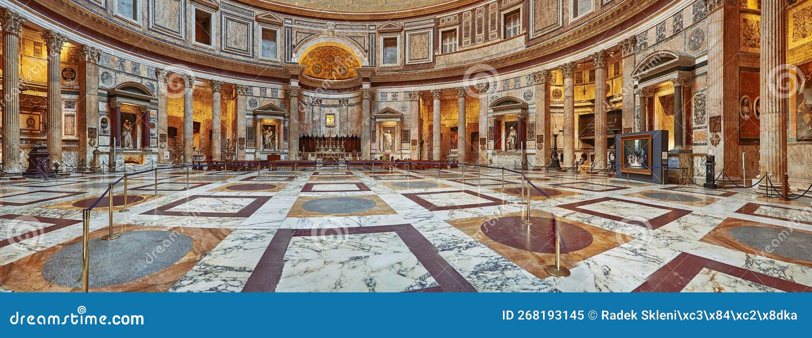The Pantheon in Rome, Indoor - Panorama Stock Image - Image of ...