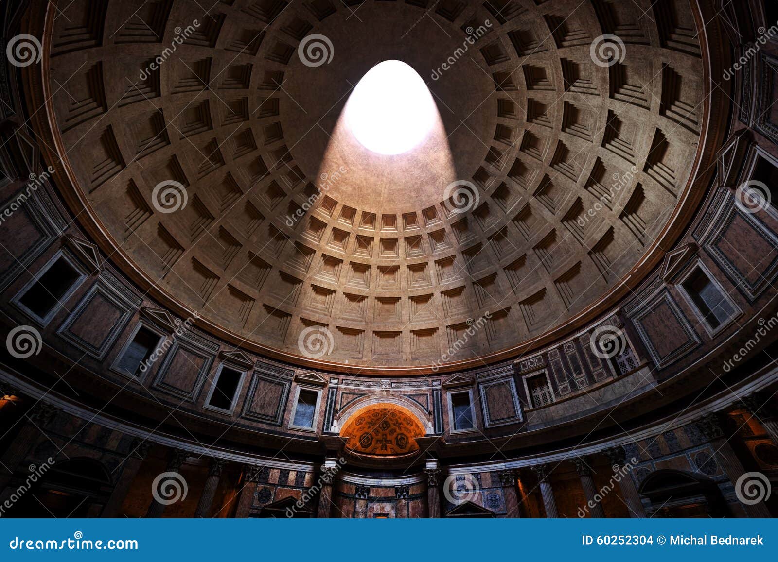 The Pantheon, Rome, Italy. Light Shining through an Oculus in the ...