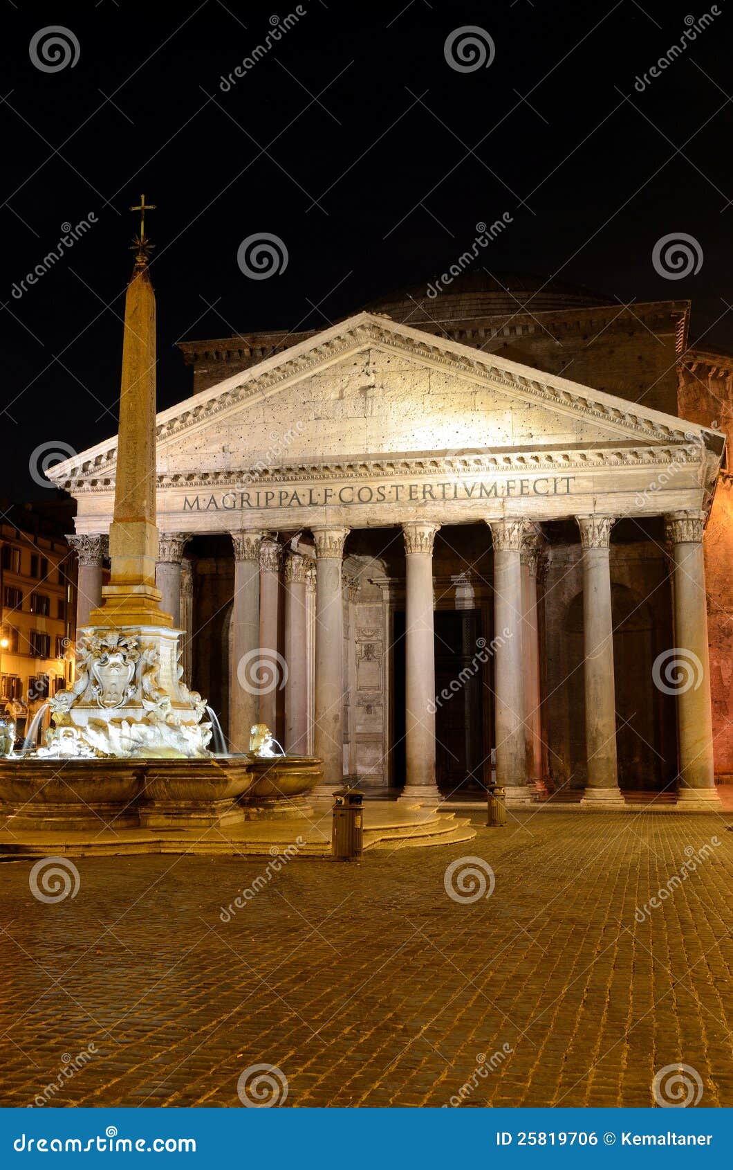 Pantheon, Rome at night stock photo. Image of euro, ancient - 25819706