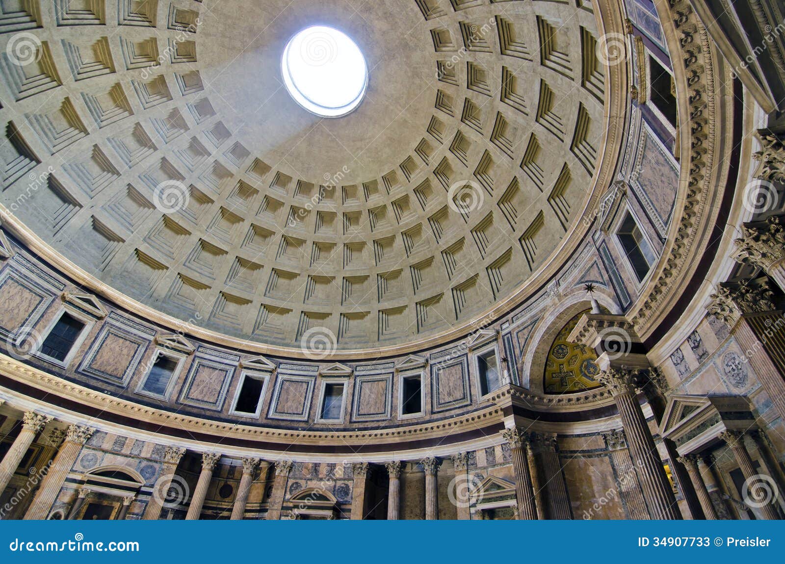 Pantheon In Rome, Italy. Front View Of Portico With Classical Columns ...