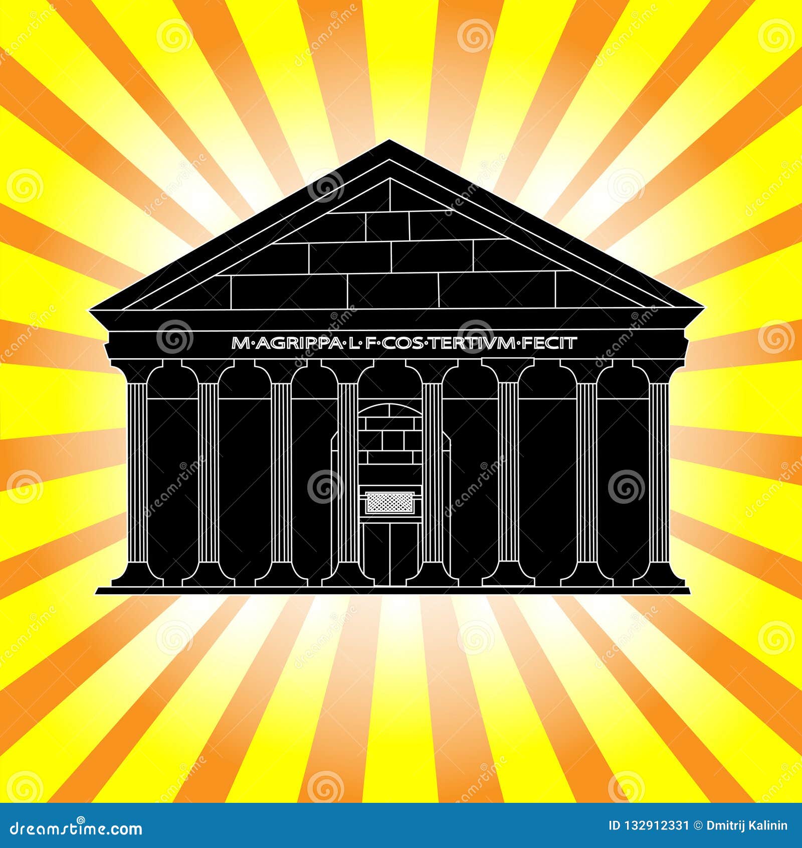 Pantheon Temple of the Gods in Rome Stock Vector - Illustration of ...