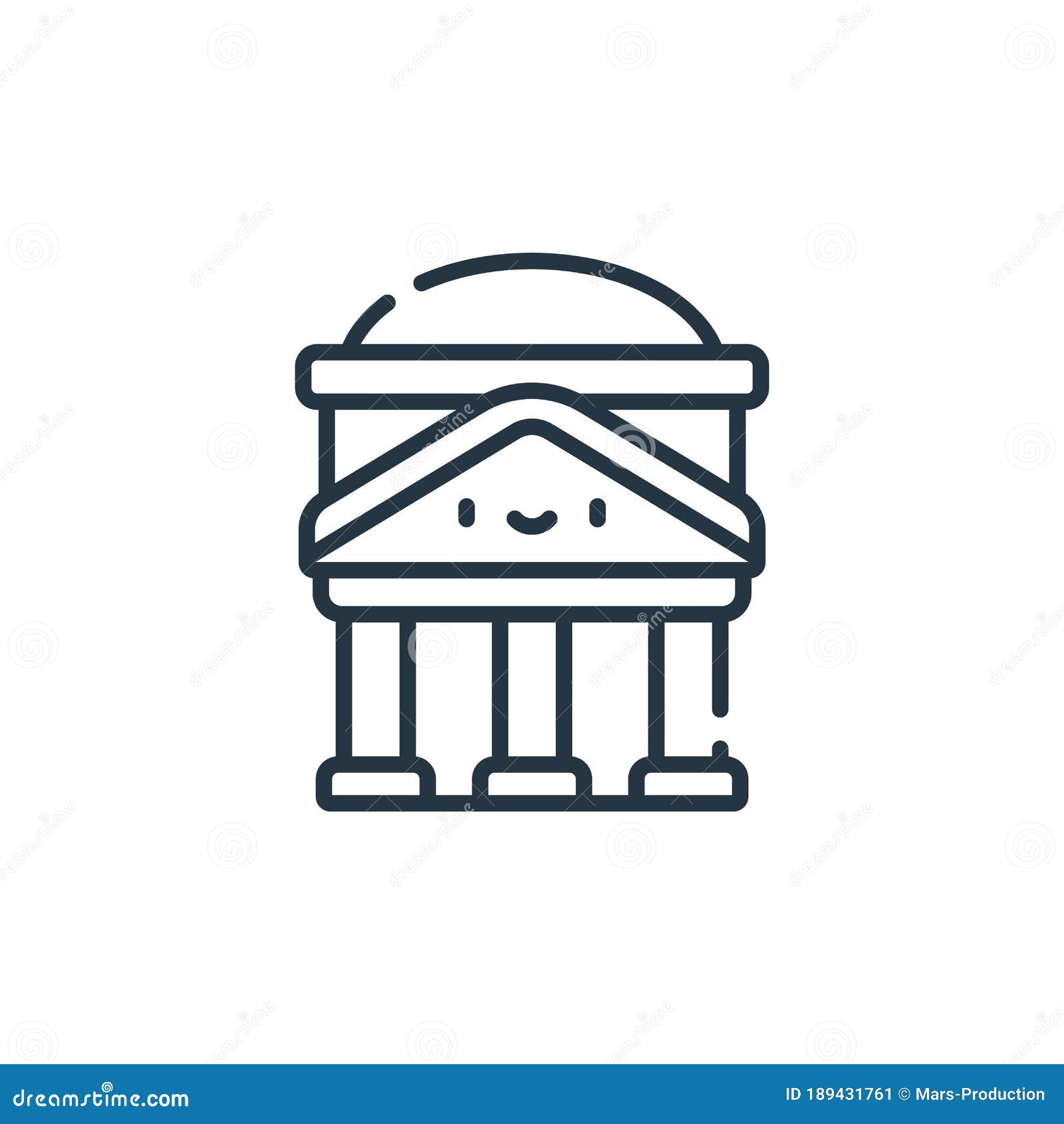 Outline Pantheon Vector Icon. Isolated Black Simple Line Element ...