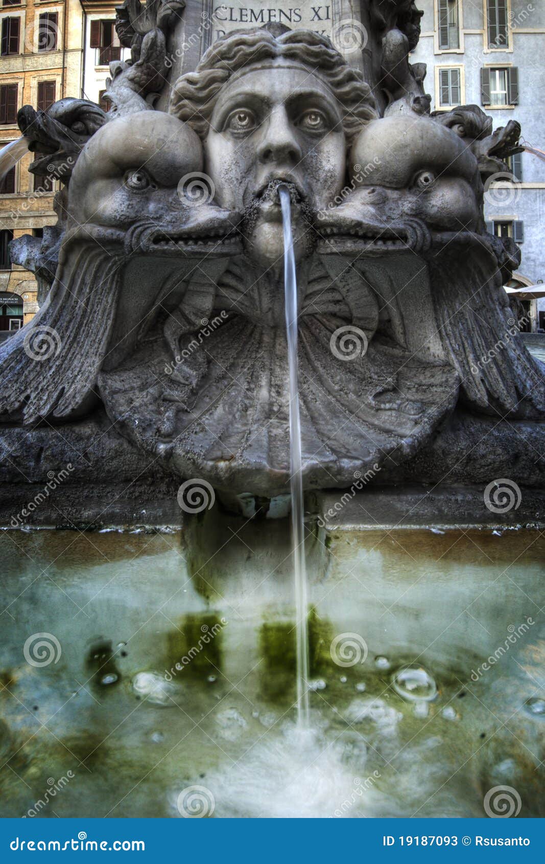 Pantheon Water Fountain stock image. Image of pantheon - 19187093
