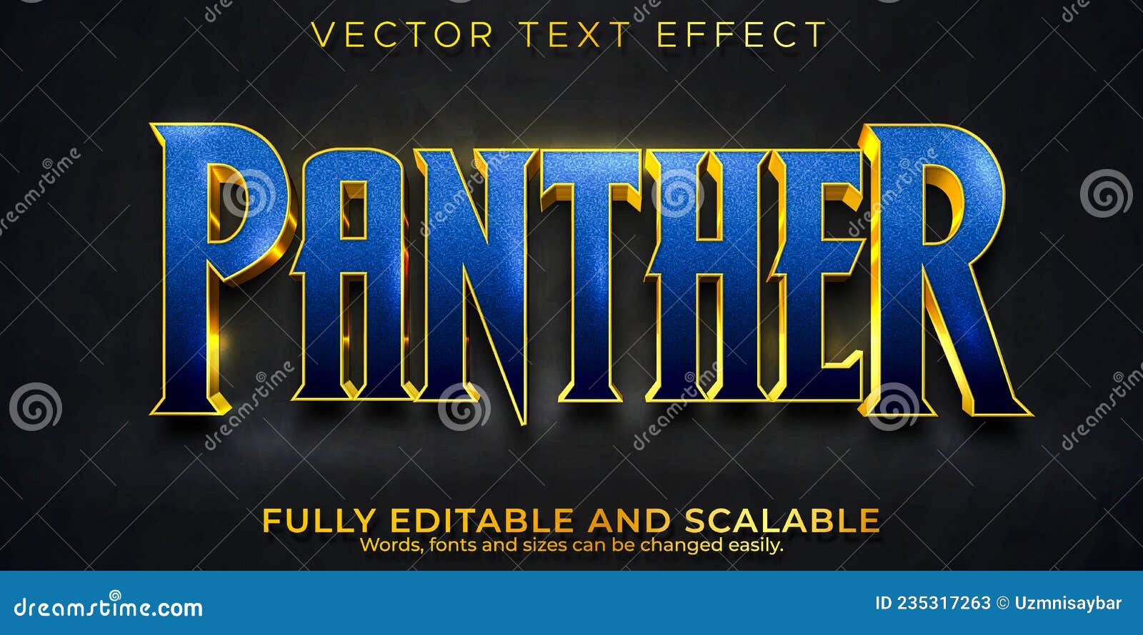 Panther Cinematic Text Effect, Editable Black and Metallic Text Style ...