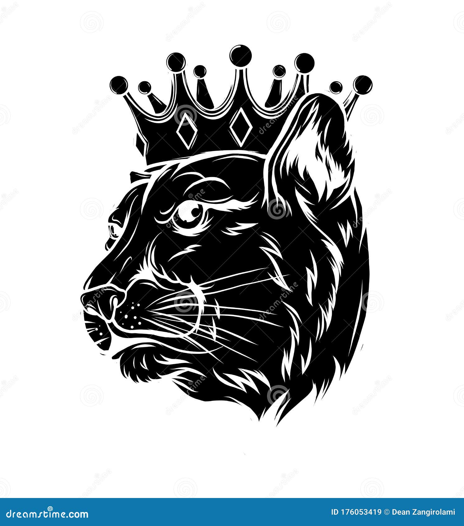 Panther And Crown Sitting On The Trunk With Colors And Pop Art ...