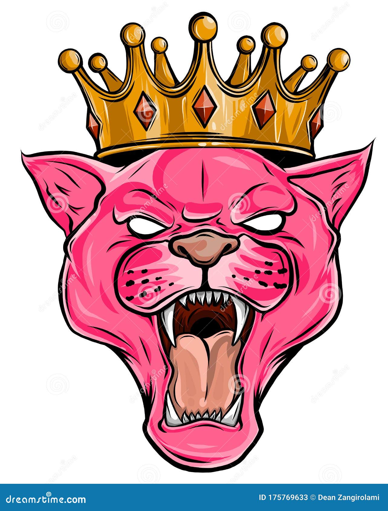 Panther And Crown Sitting On The Trunk With Colors And Pop Art ...