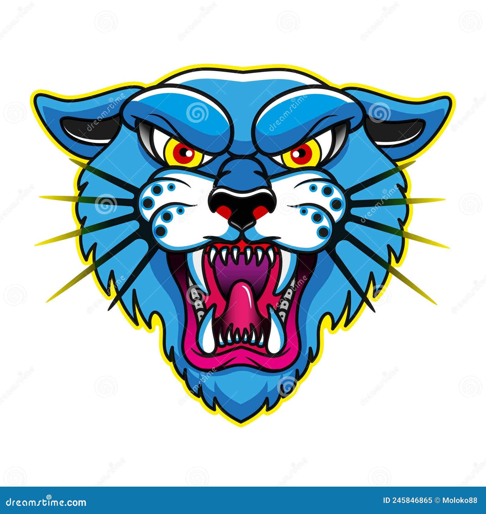 Panther Face.Panther Head Mascot Illustration Stock Vector ...