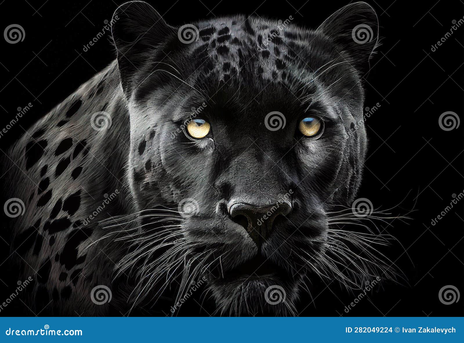 Panther Face Illustration. AI is Generative Stock Illustration ...