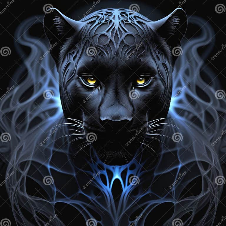 Panther Face, Looking at Camera with Intense Expression Generative Ai ...