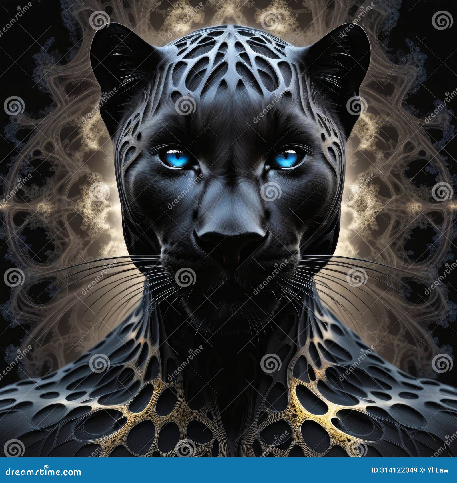 Panther Face, Looking at Camera with Intense Expression Generative Ai ...