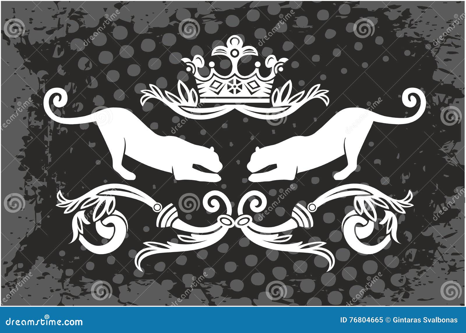 Panther frame with crown stock vector. Illustration of elegant - 76804665