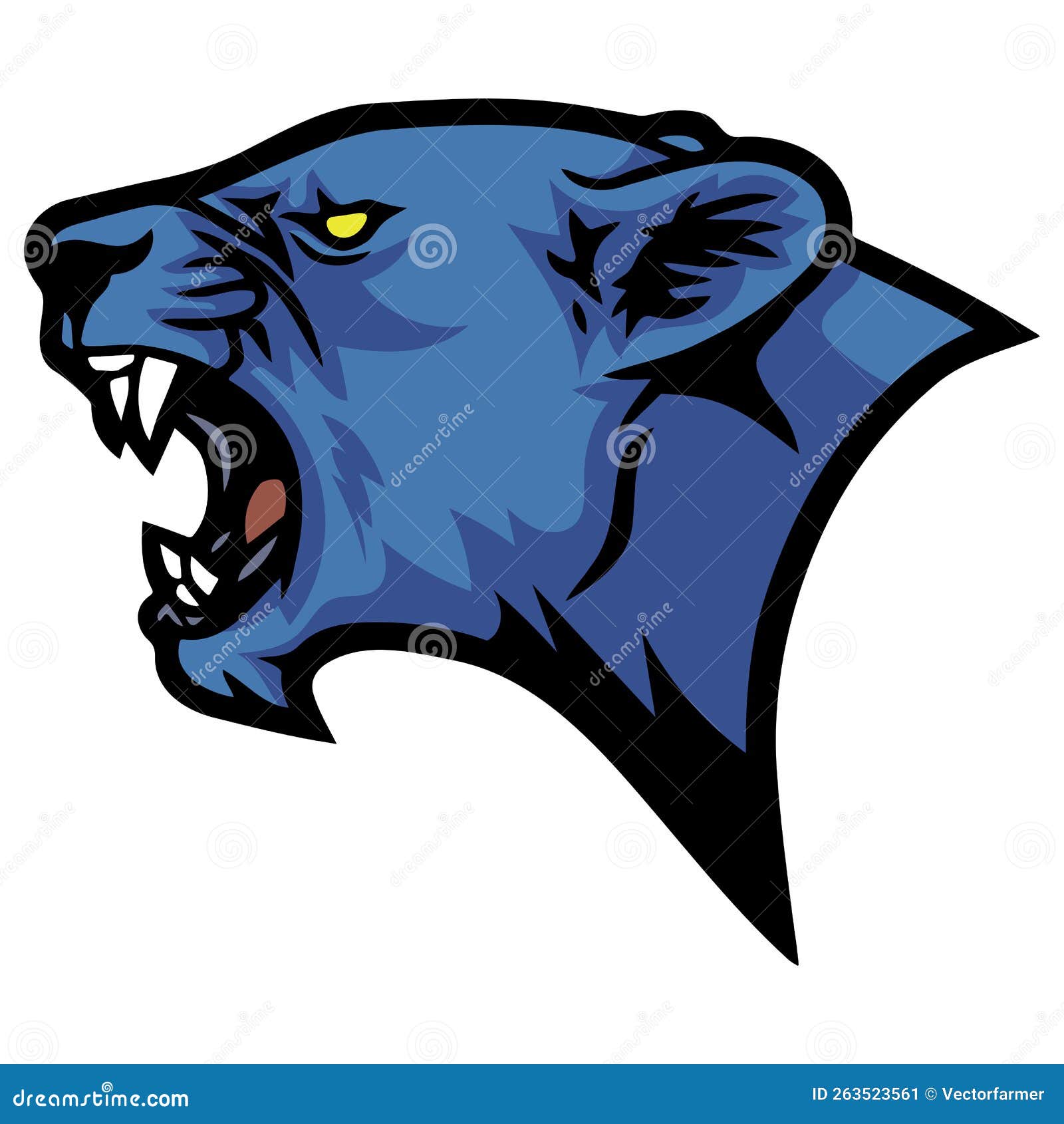Panther Head Roaring Logo Design Vector Stock Vector - Illustration of ...