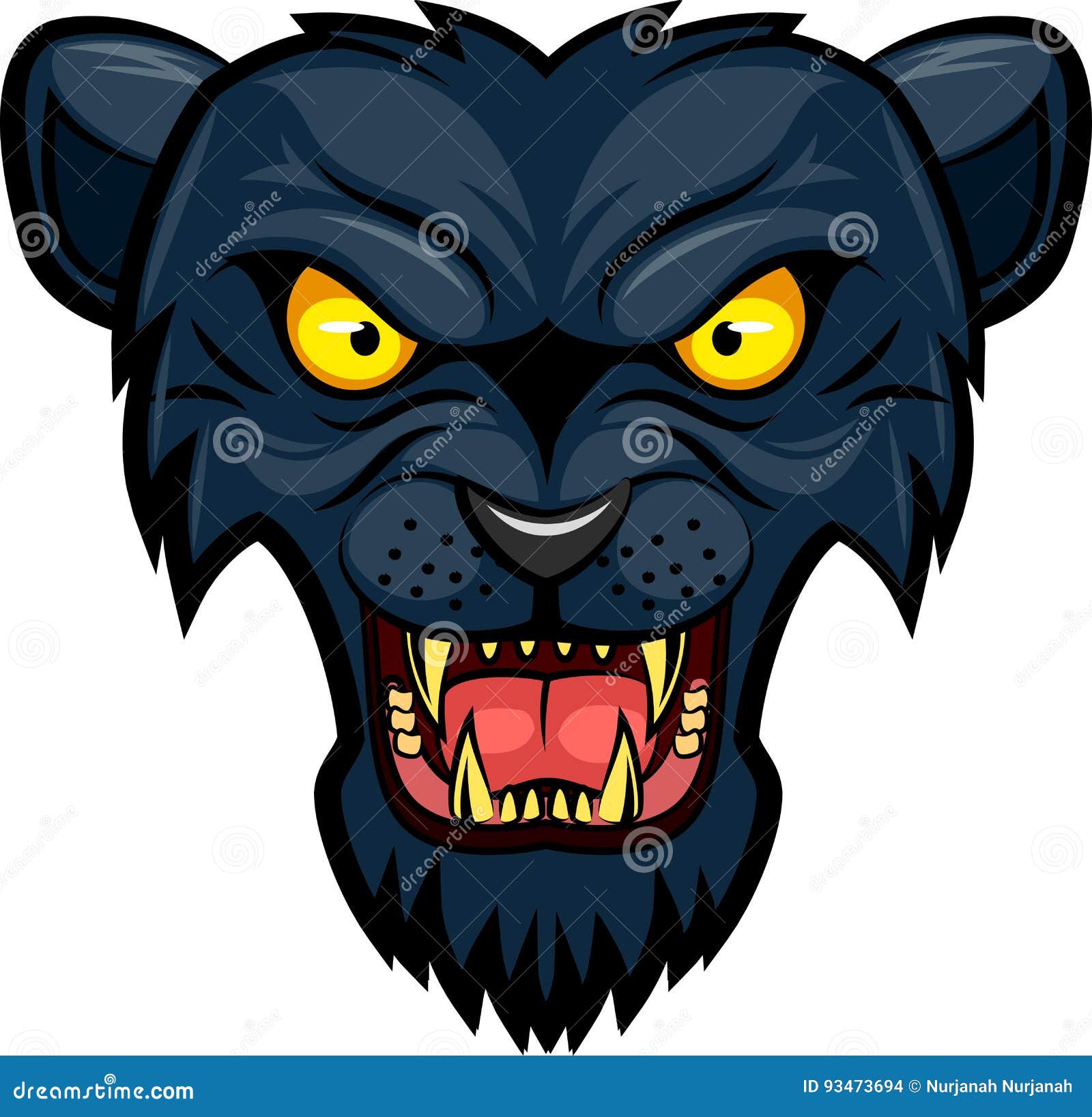 Panther mascot face stock vector. Illustration of high - 93473694