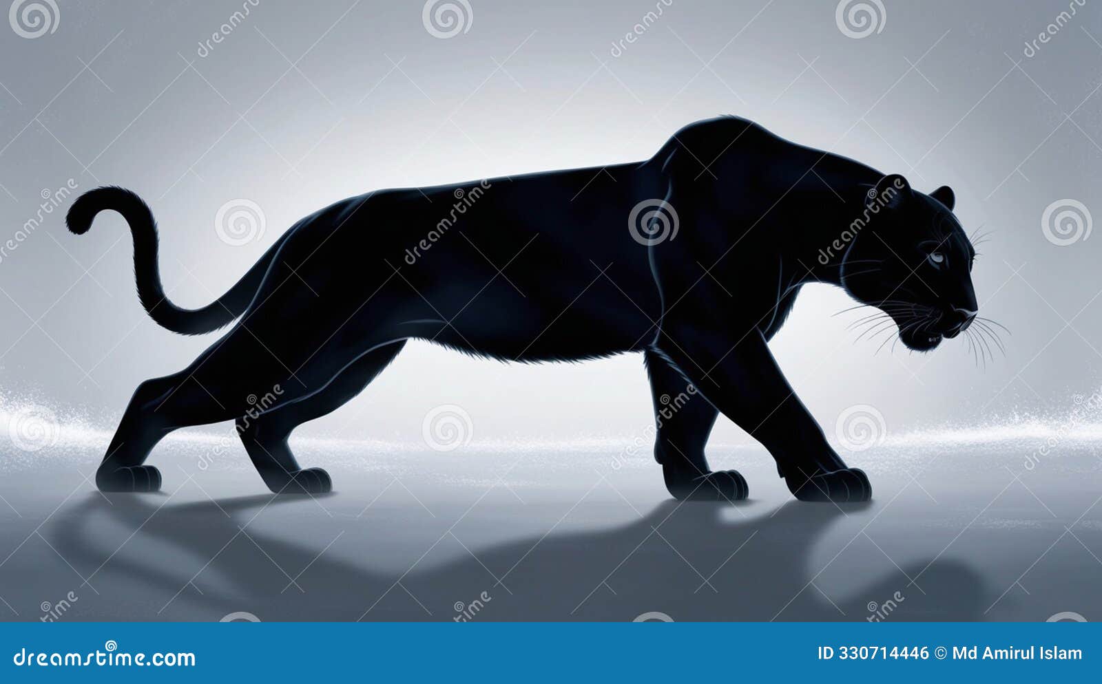 Black Panther Walking Logo Style Picture Stock Illustration ...