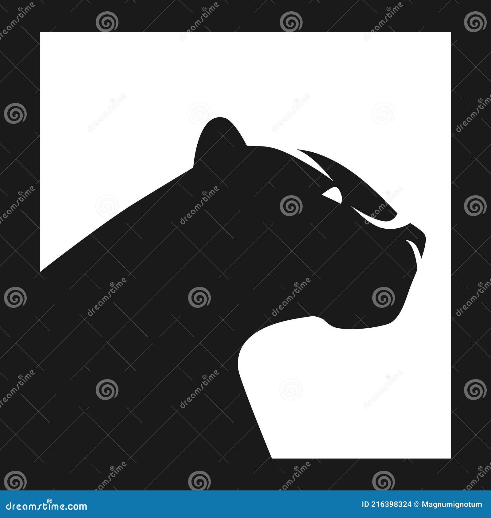 Panther Symbol on Black Backdrop Stock Vector - Illustration of graphic ...