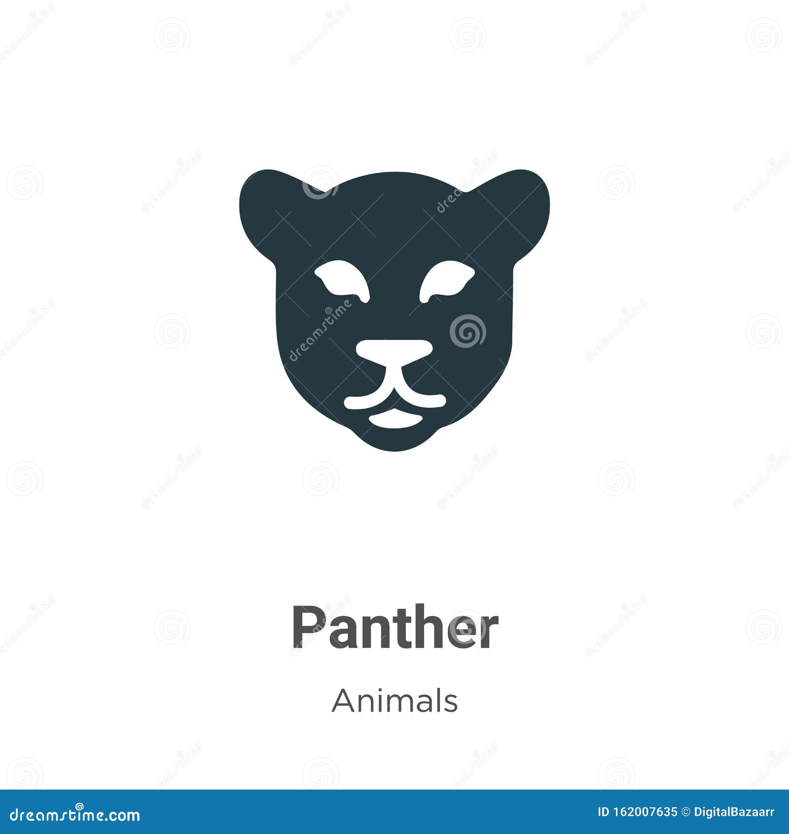 Panther Vector Icon on White Background. Flat Vector Panther Icon ...