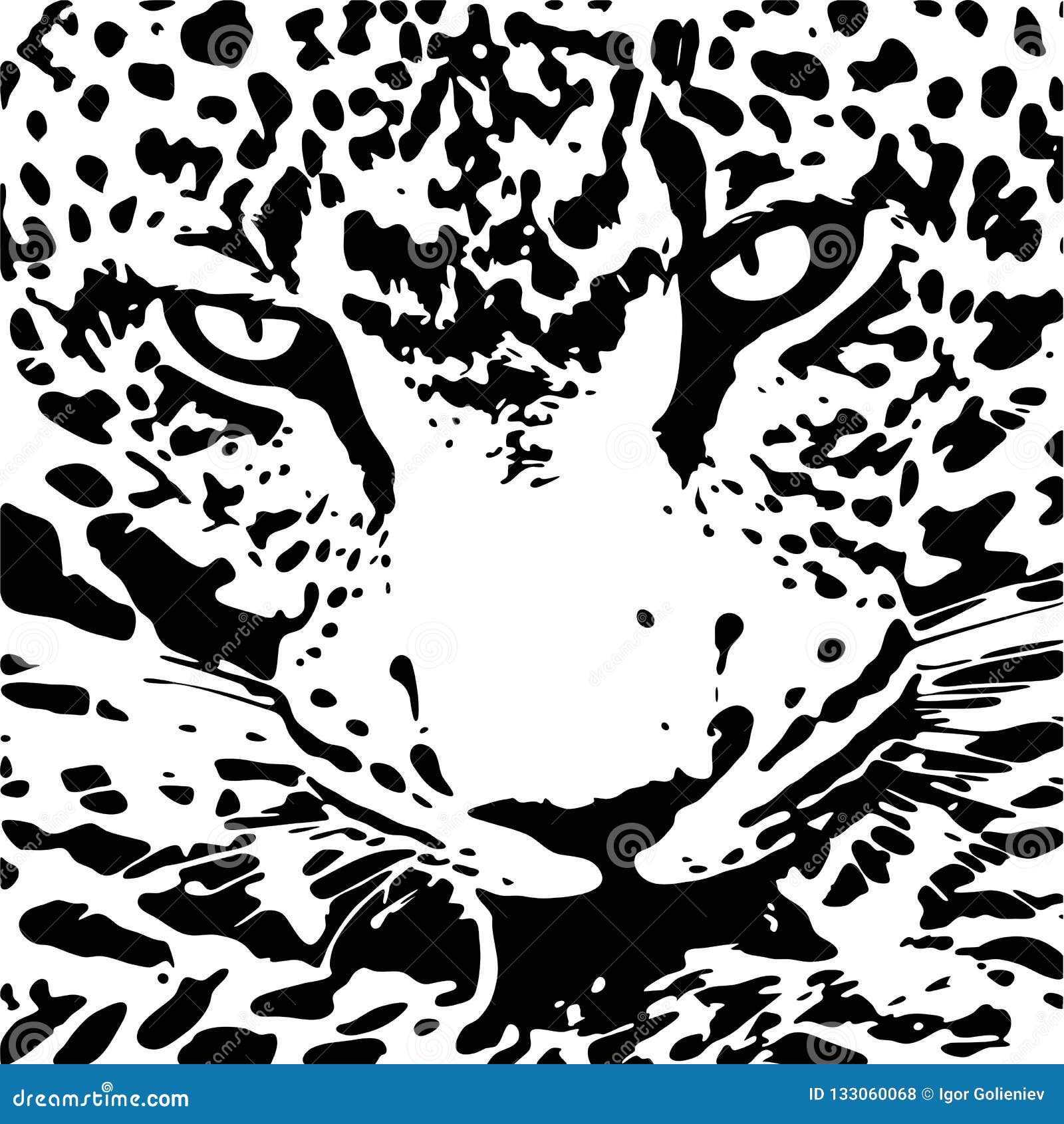 Vector Jaguar Portrait. Jaguars Head On Black Background ...