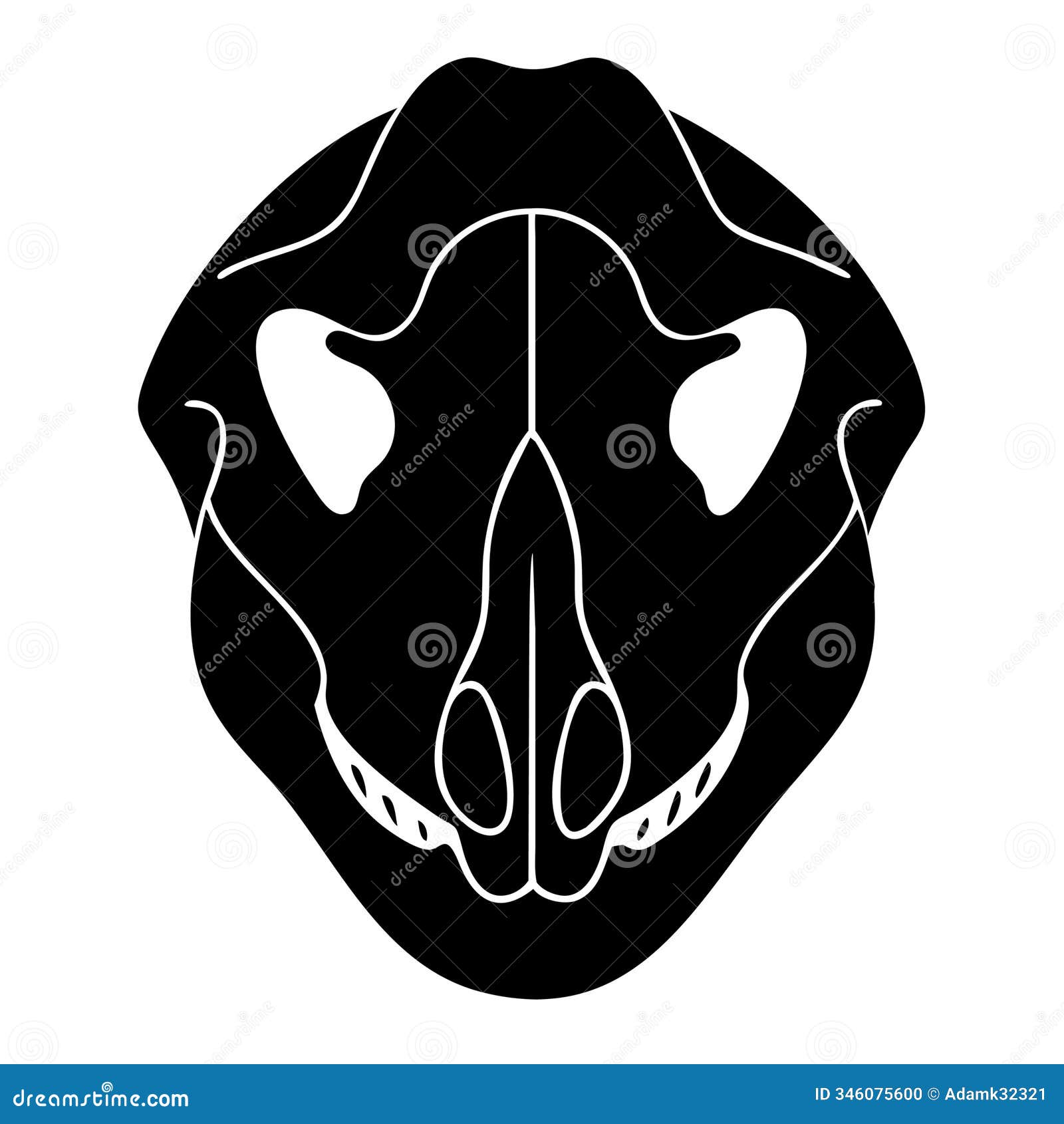 Panthera Big Cat Skull Silhouette Vector Illustration For Educational ...