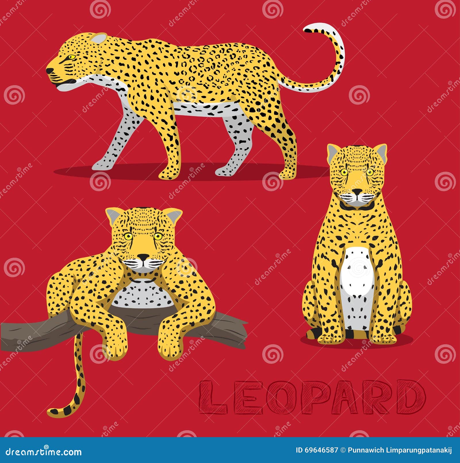 Panthera Leopard Cartoon Vector Illustration Stock Vector ...