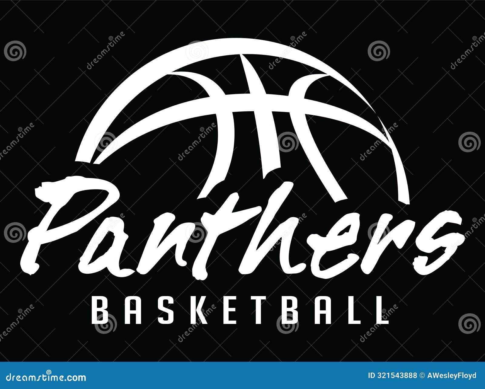 Panthers Basketball Team Graphic White Version Stock Vector ...