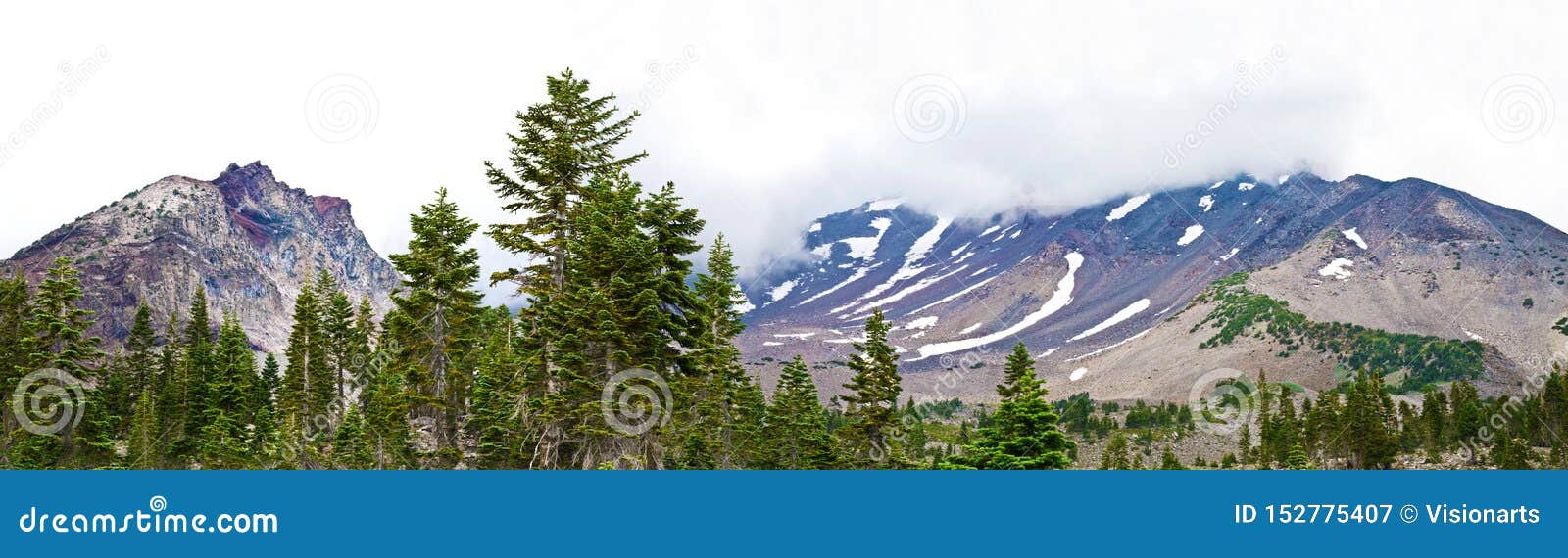Panthers Meadow on Mount Shasta in Panorama View Stock Image - Image of ...