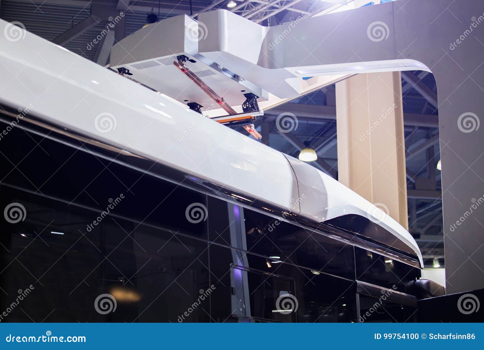 Pantograph for Electric Bus Charging Stock Photo - Image of roof ...