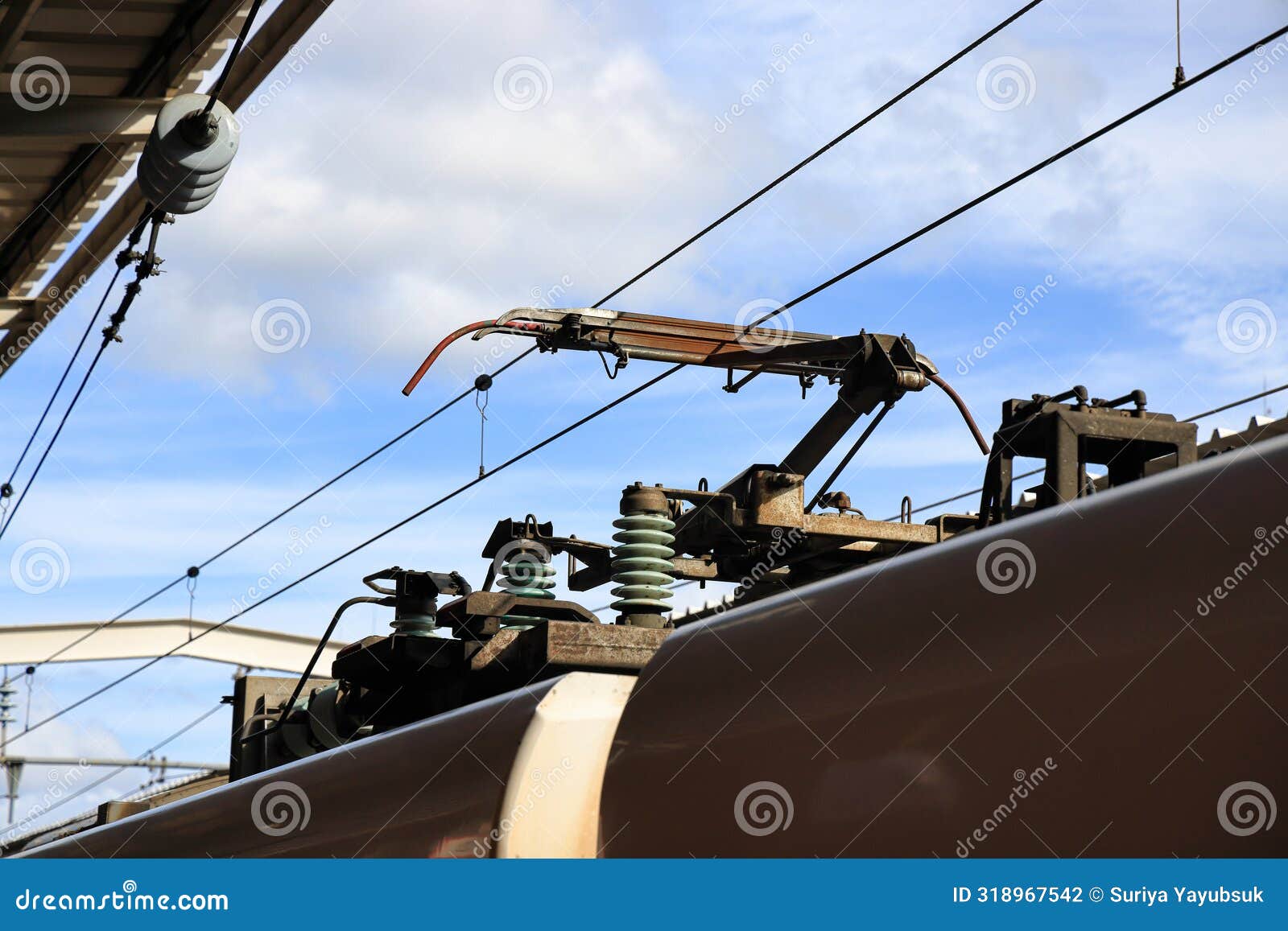 Overhead Catenary, Part Of Overhead Line Equipment Of Passenger City ...
