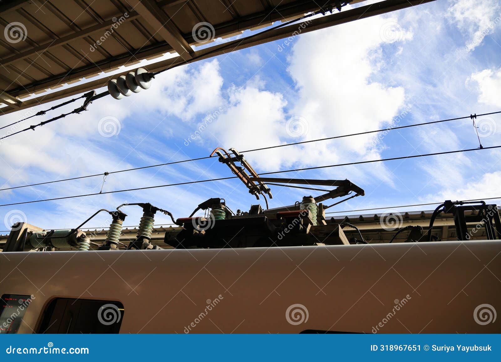 Overhead Catenary, Part Of Overhead Line Equipment Of Passenger City ...